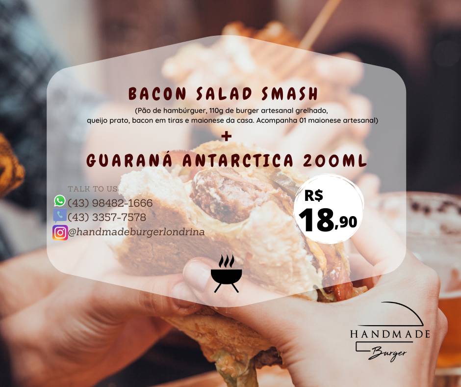 Menu at •HANDMADE BURGER• restaurant, Londrina