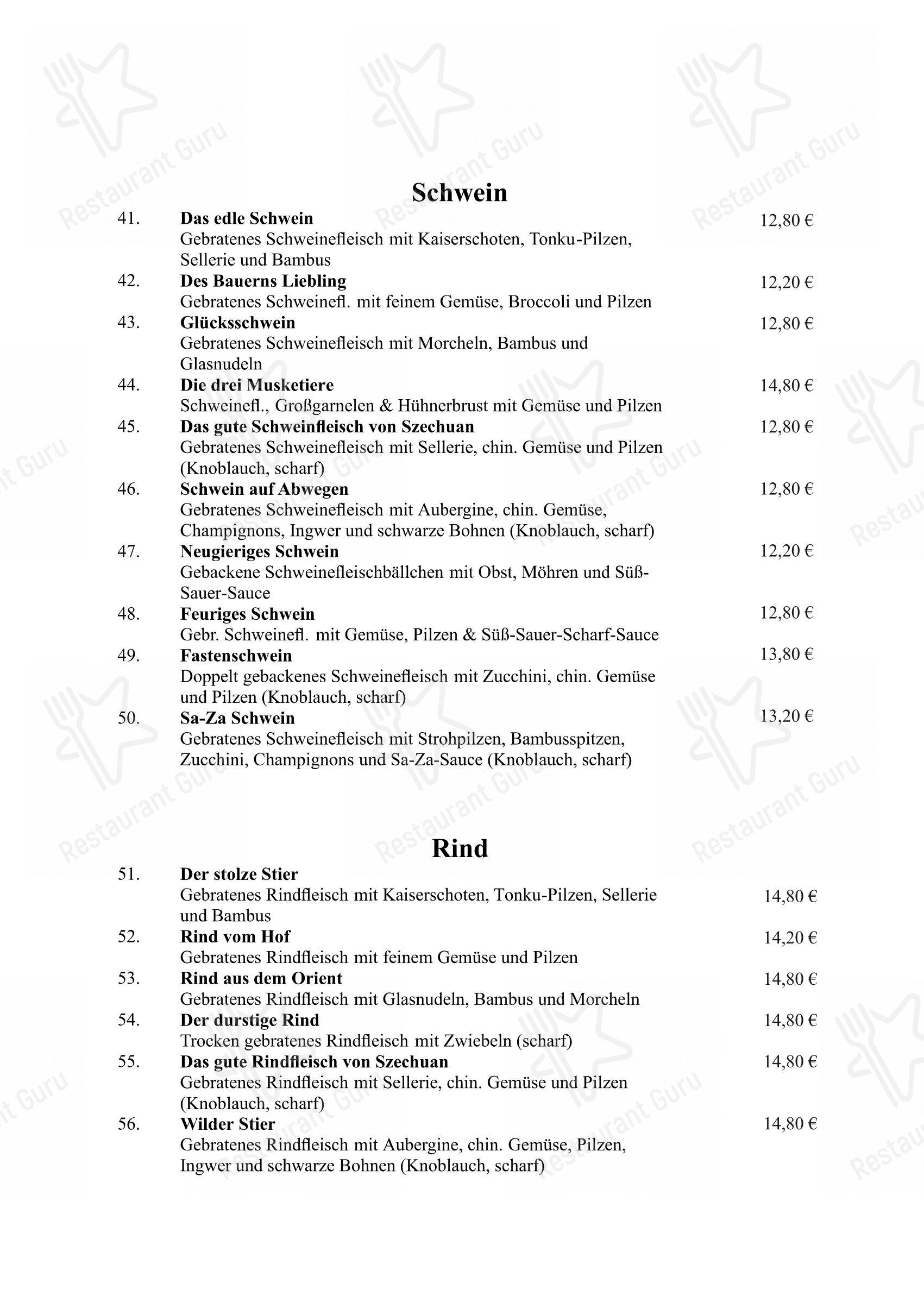 Speisekarte von Hong Shun restaurant, Falkensee