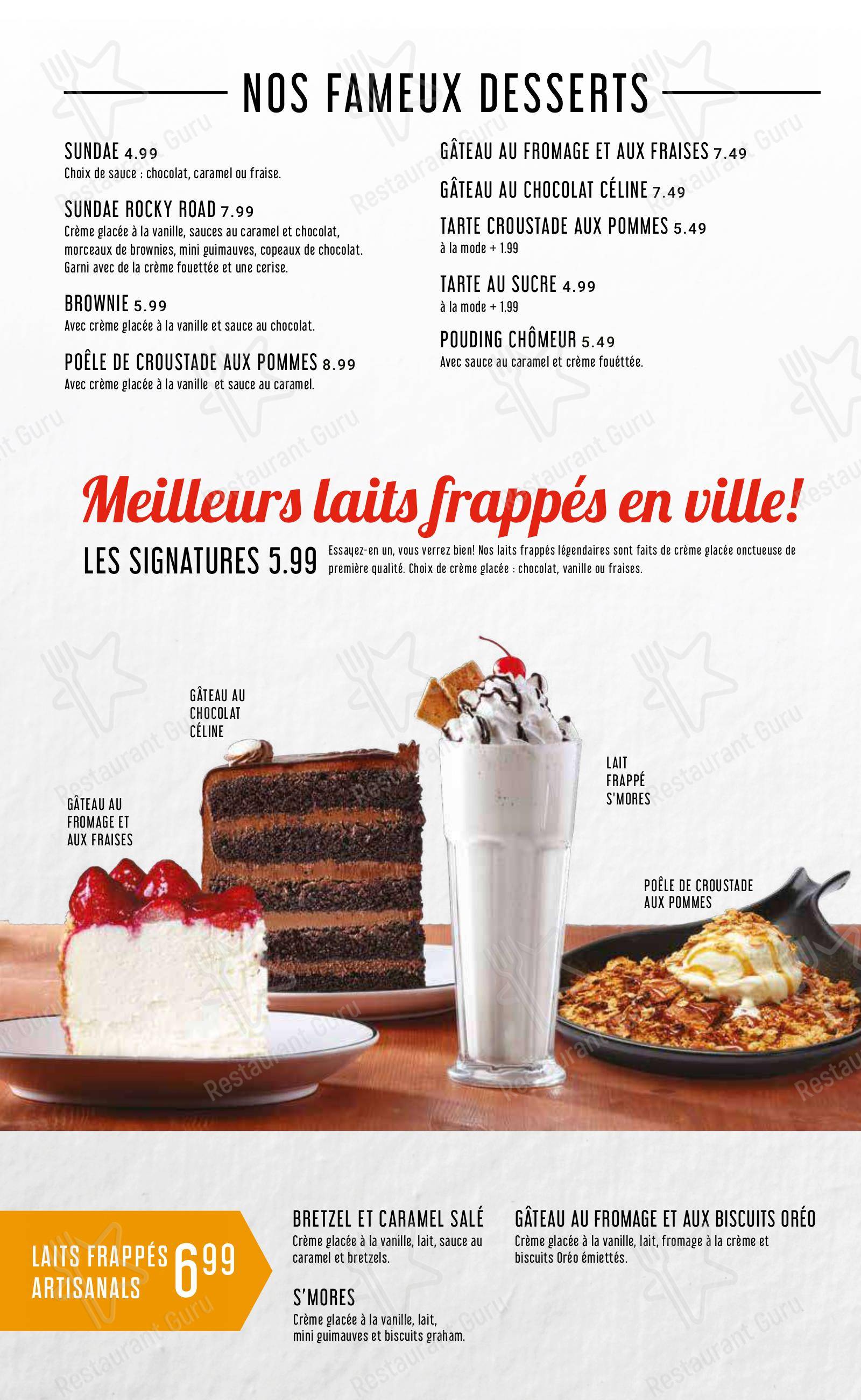 Menu au Nickels Deli restaurant, Montréal, 7275 R. Sherbrooke E Suit 193