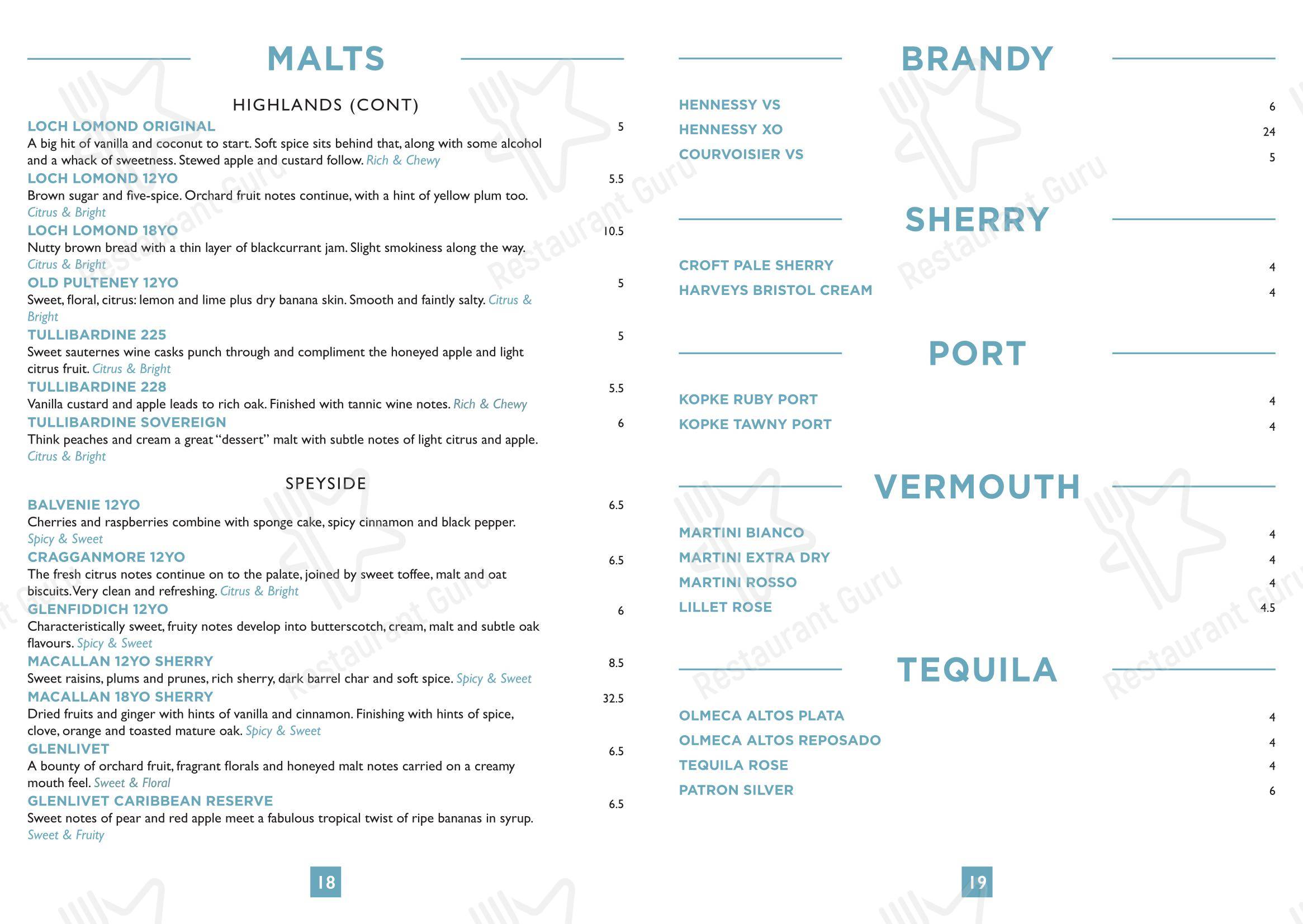 Menu at River House Stirling restaurant, Stirling