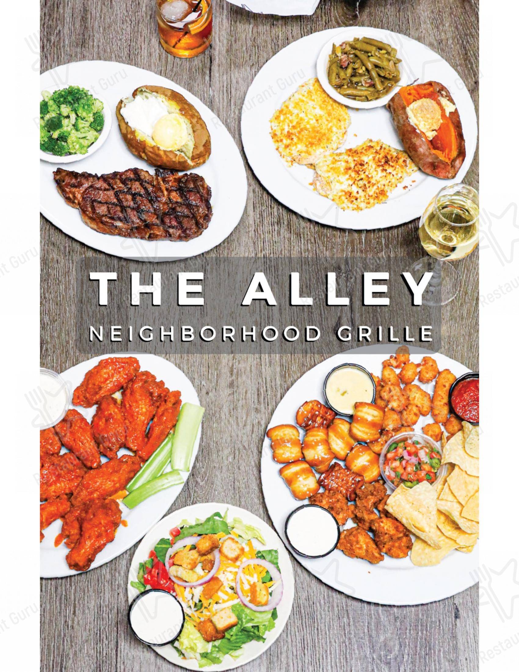 Menu at The Alley Neighborhood Grille steakhouse, Hillsboro