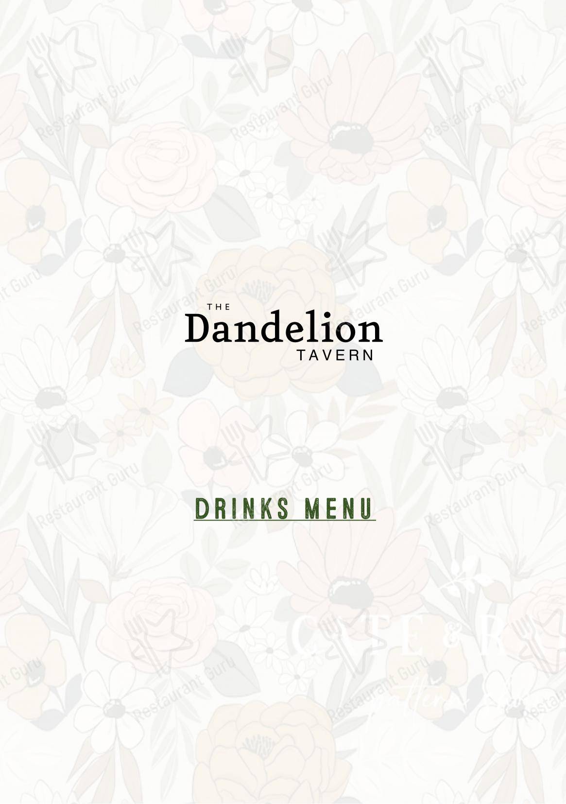 Menu at The Dandelion Tavern pub & bar, Widnes