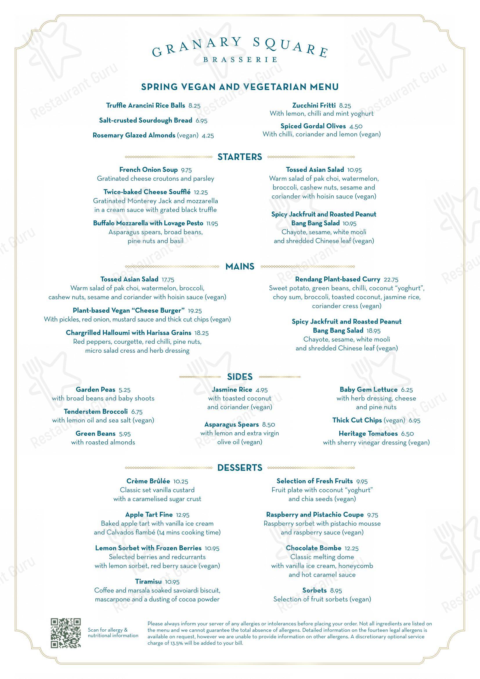 Menu at The Ivy Belfast Brasserie restaurant, Belfast