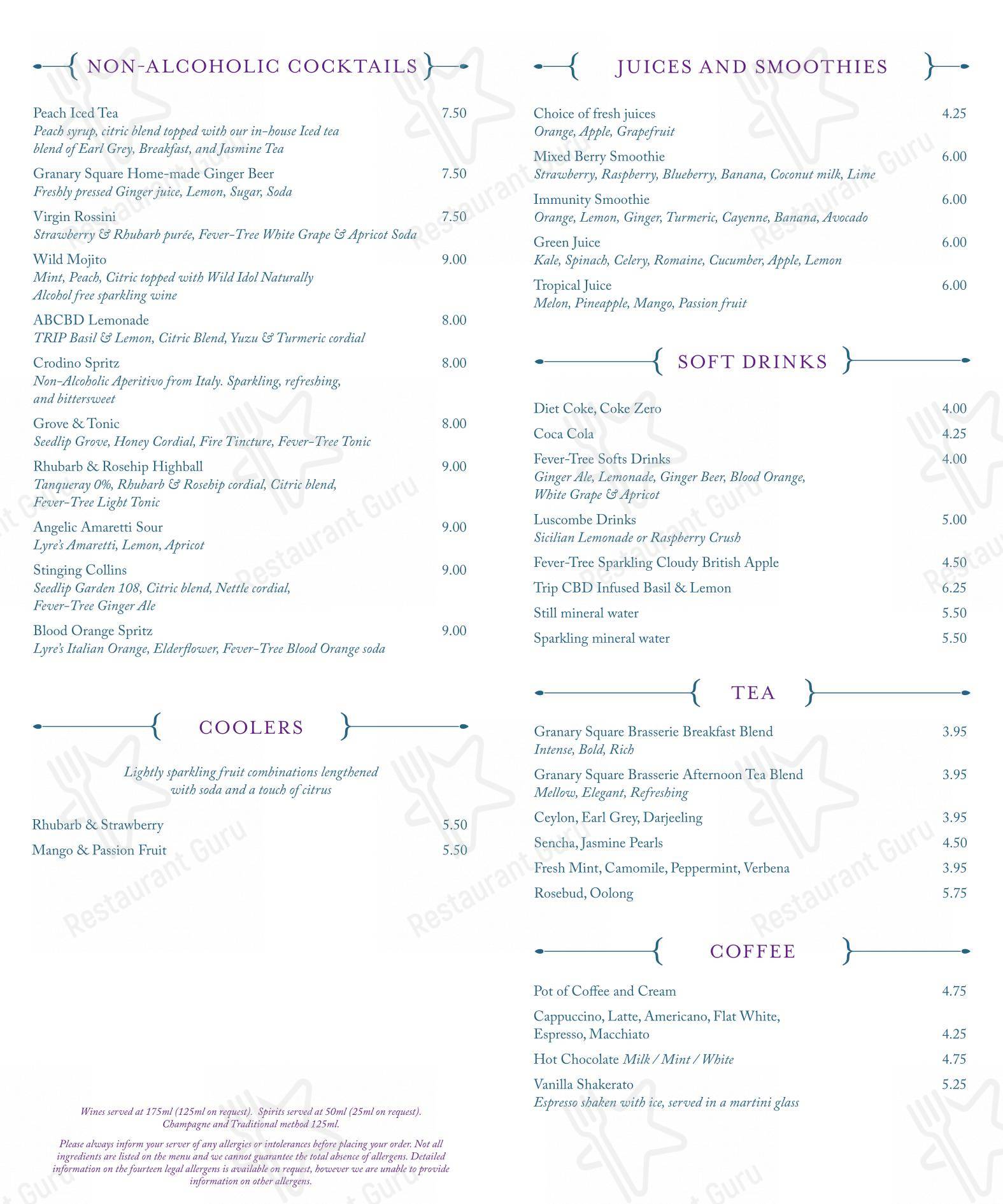 Menu at The Ivy Richmond Brasserie restaurant, Richmond, 9-11 Hill St