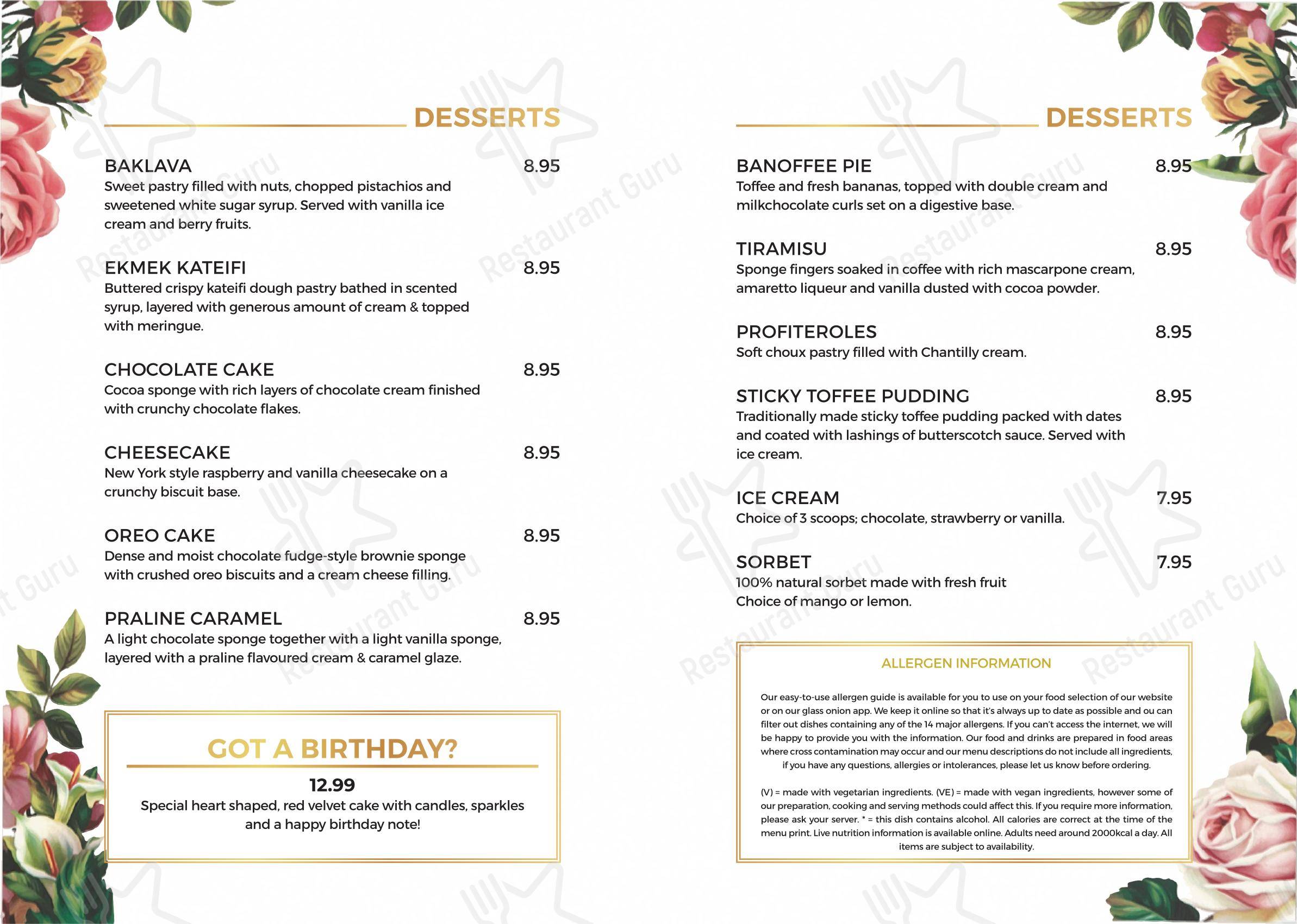Menu at The Kara Fleet restaurant, Fleet