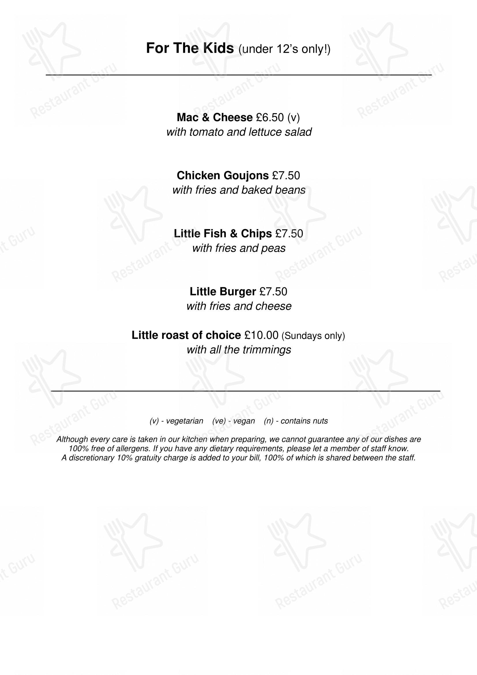 Menu at The Wheatsheaf Inn at Oaksey pub & bar, Oaksey