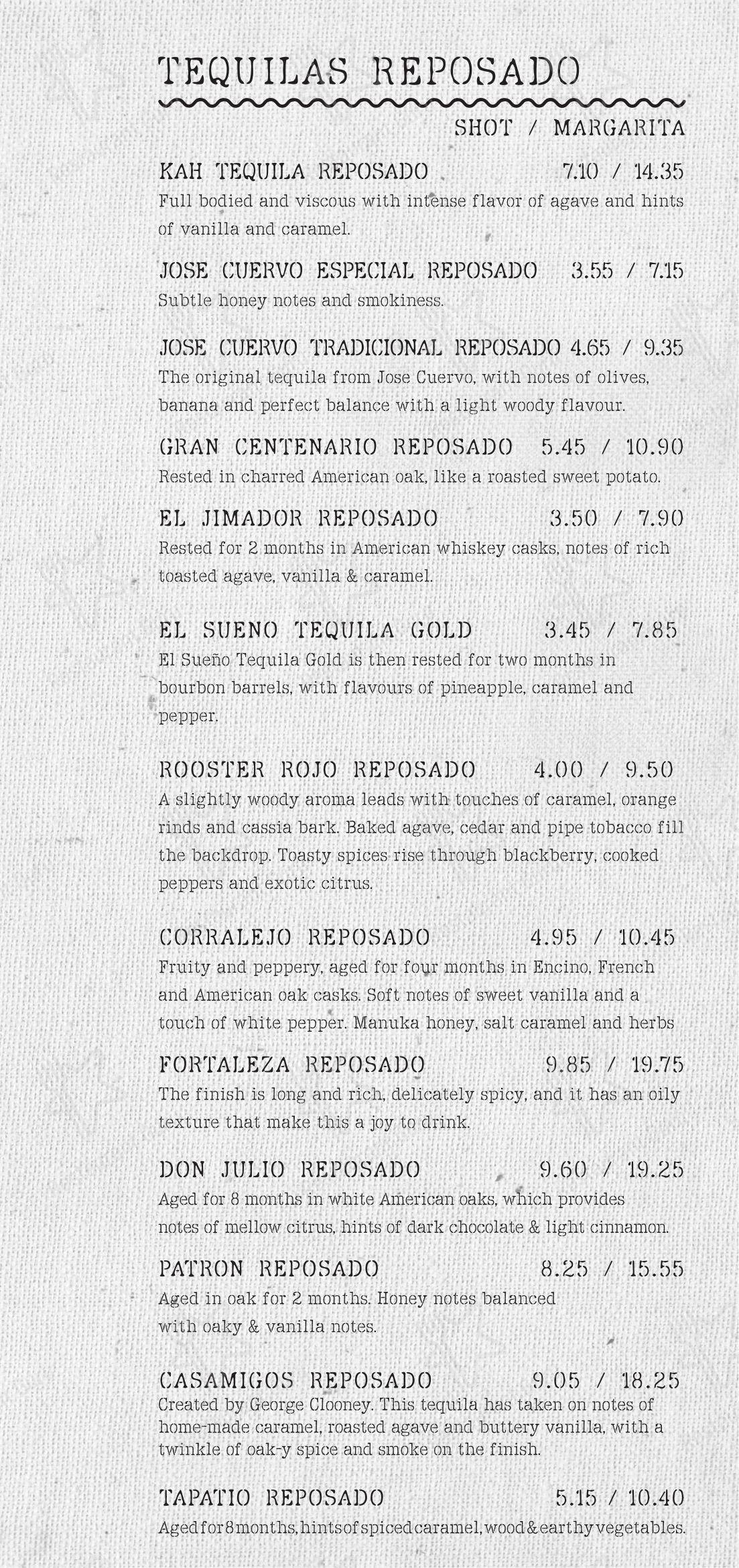 Menu at Topolabamba West End restaurant, Glasgow