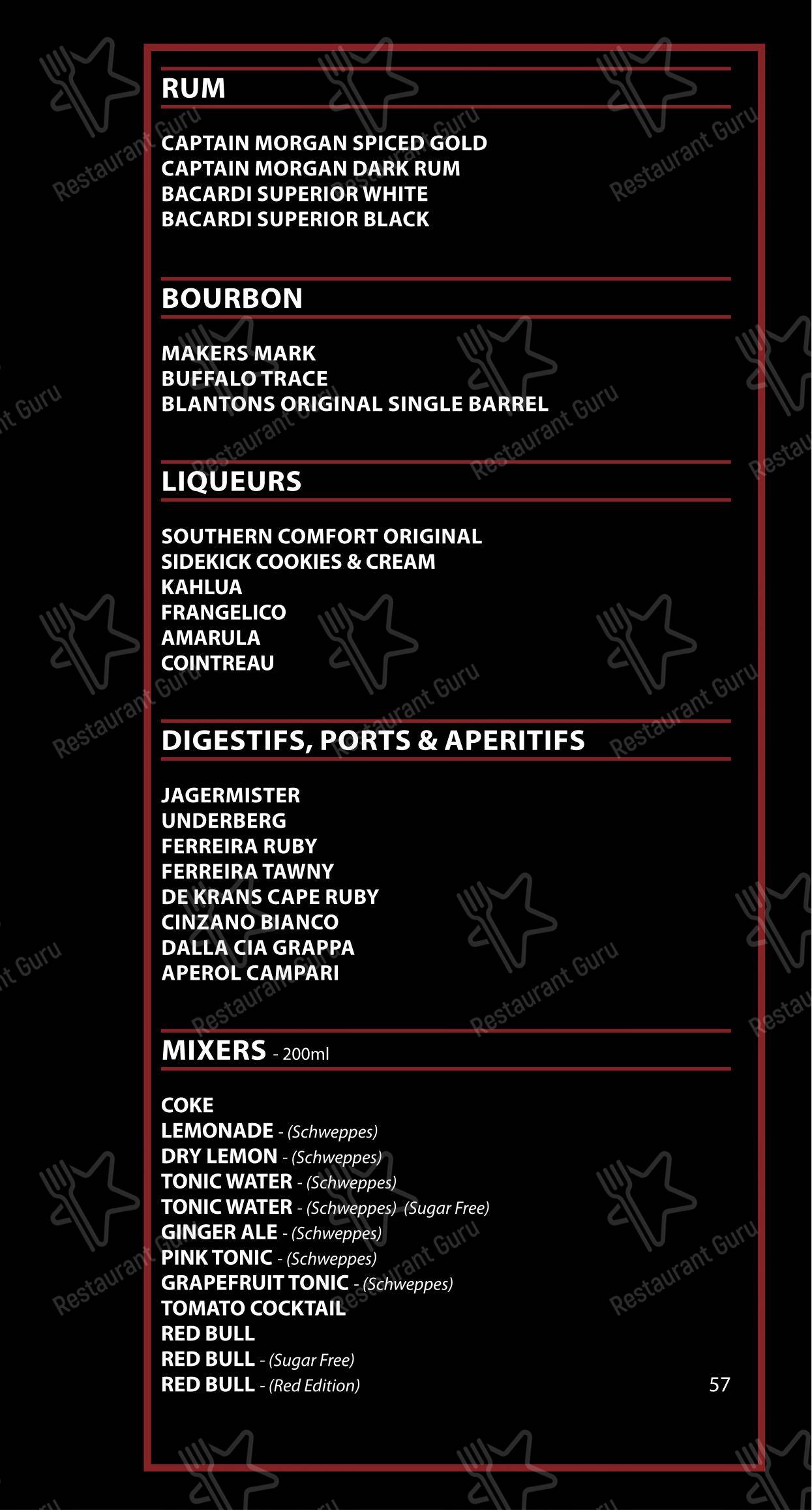 Menu at Trumps Grillhouse and Butchery pub & bar, Sandton