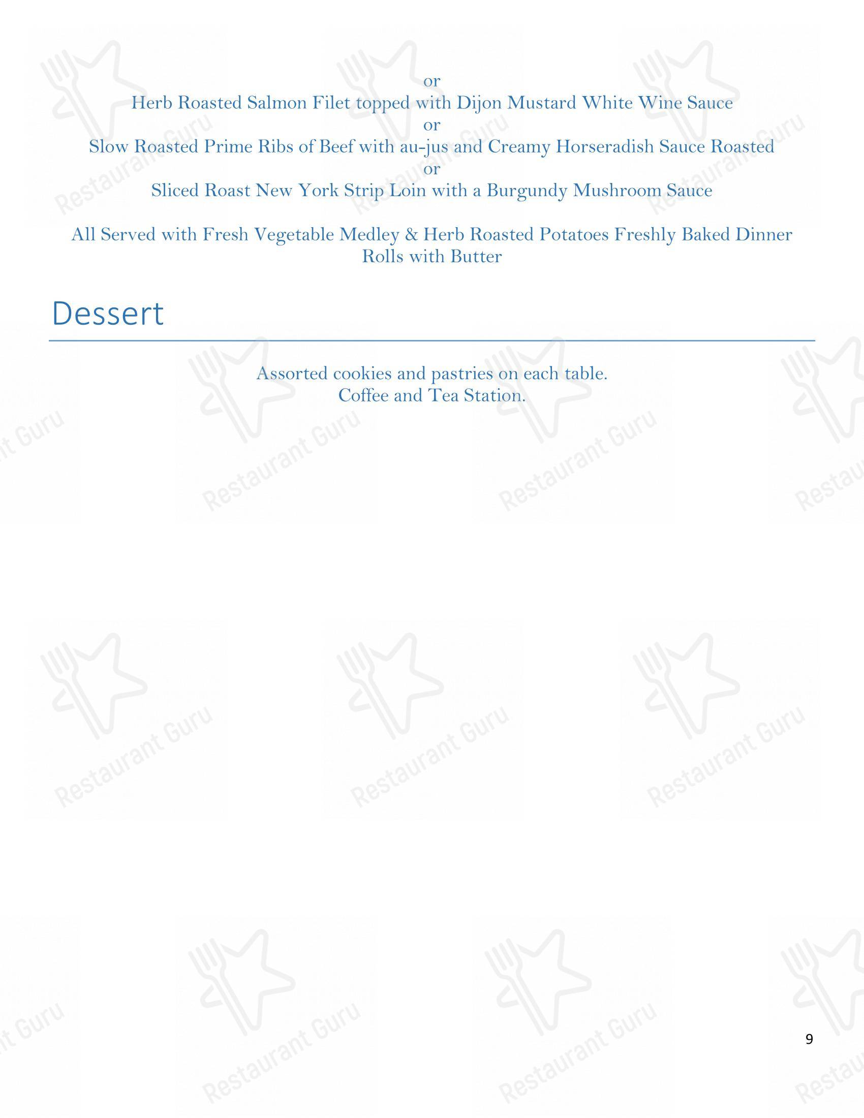 Menu at Waves Restaurant & Bar at the Lakeside Inn, Wakefield
