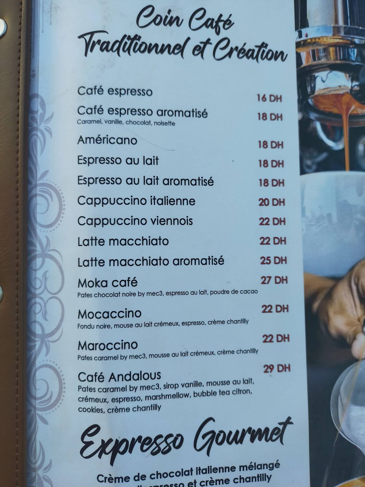 Speisekarte von restaurant luxury andalous, Meknes