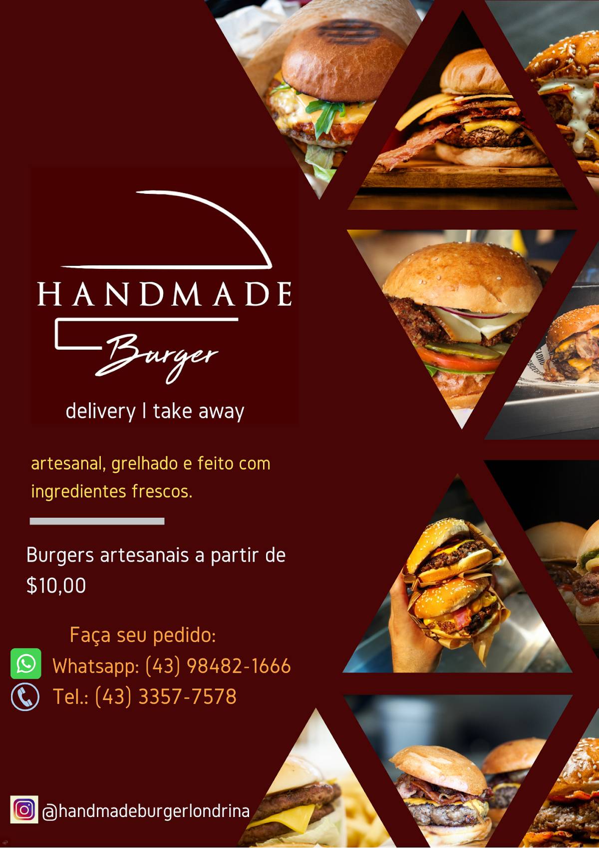 Menu at •HANDMADE BURGER• restaurant, Londrina
