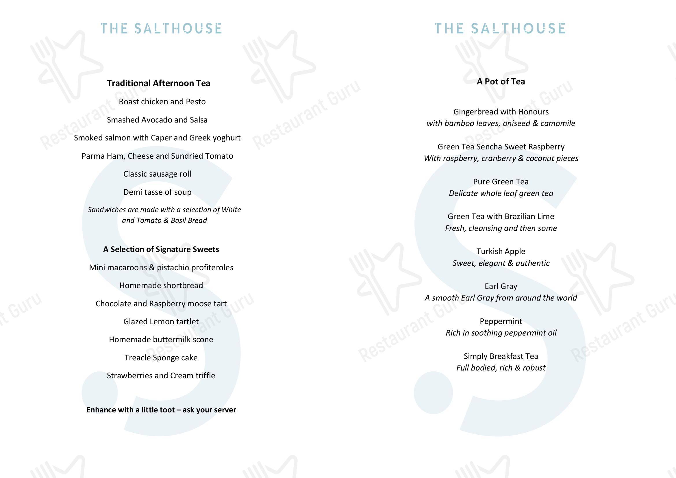 Menu at The Salthouse Bar & Restaurant, Ballycastle