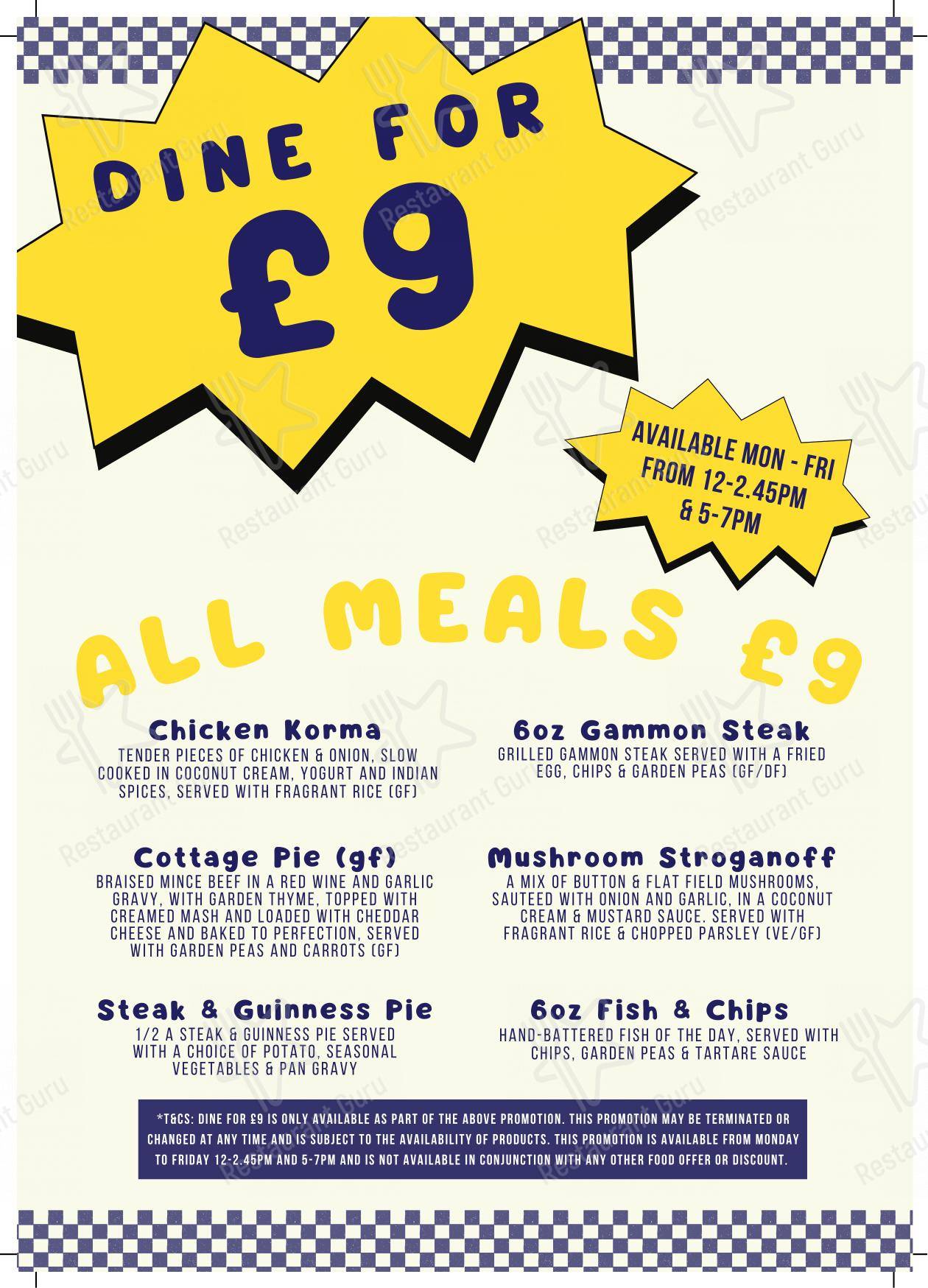 Menu at Acle Bridge Inn pub & bar, Acle