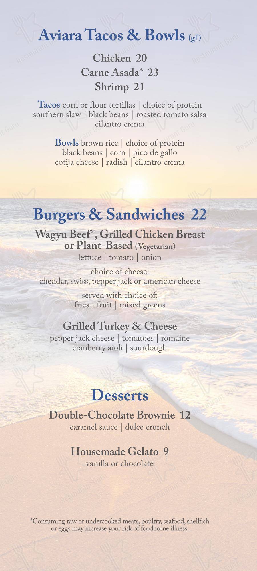 Menu at Ember & Rye steakhouse, Carlsbad