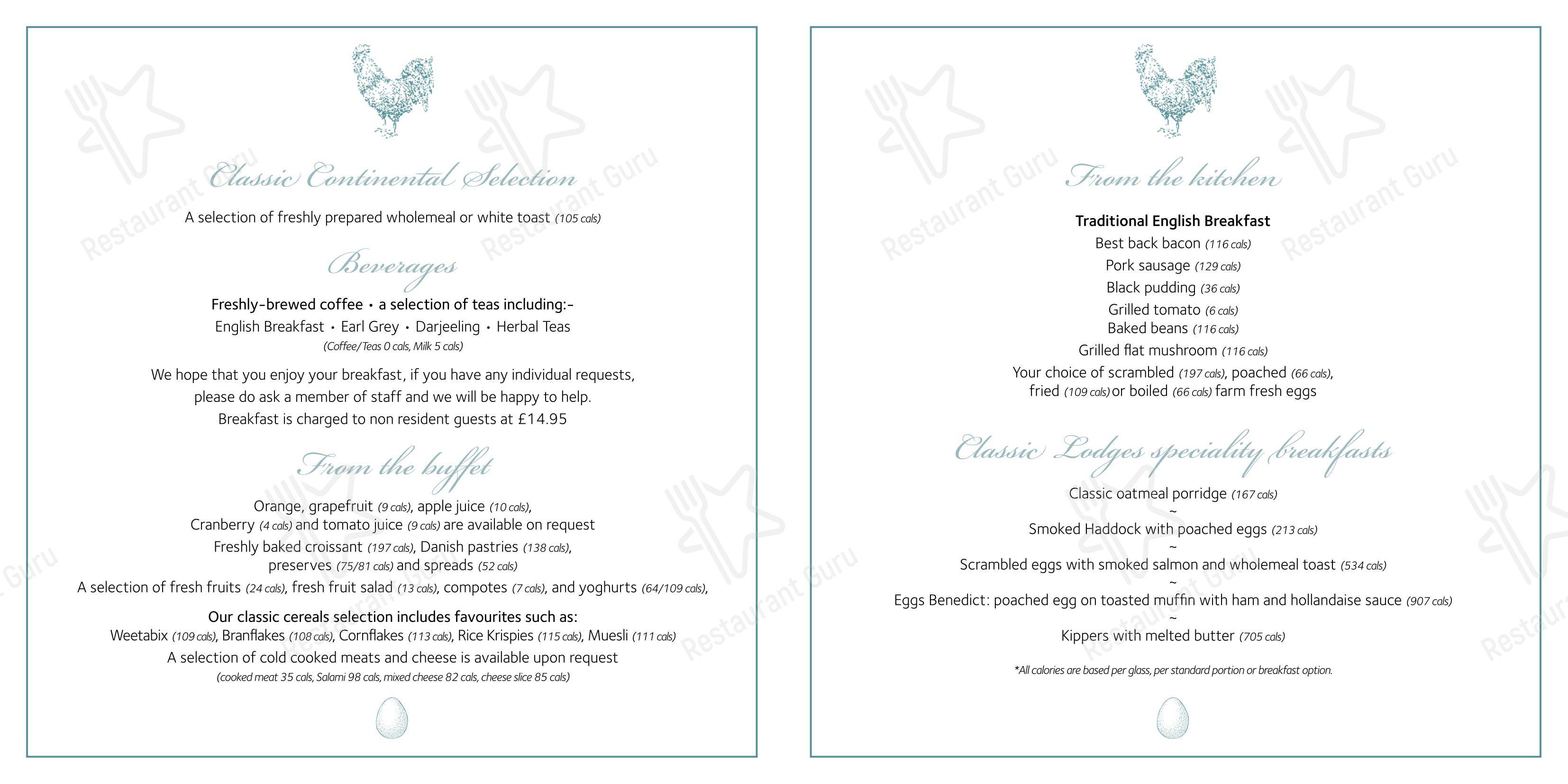 Menu at Grovefield House Hotel restaurant, Burnham