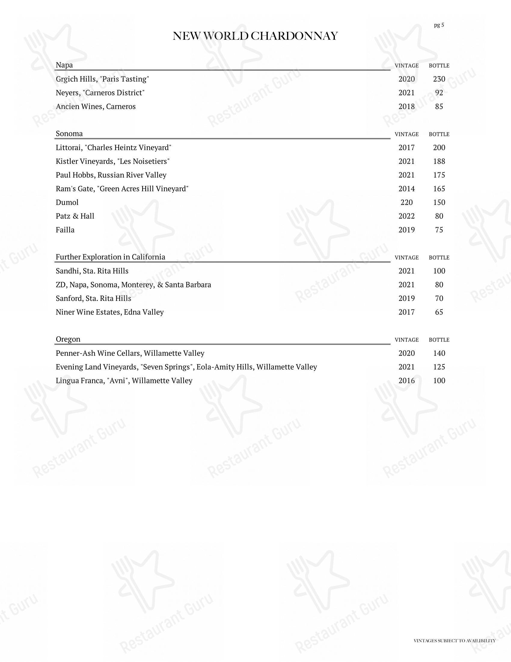 Menu at Hy's Steak House steakhouse, Honolulu