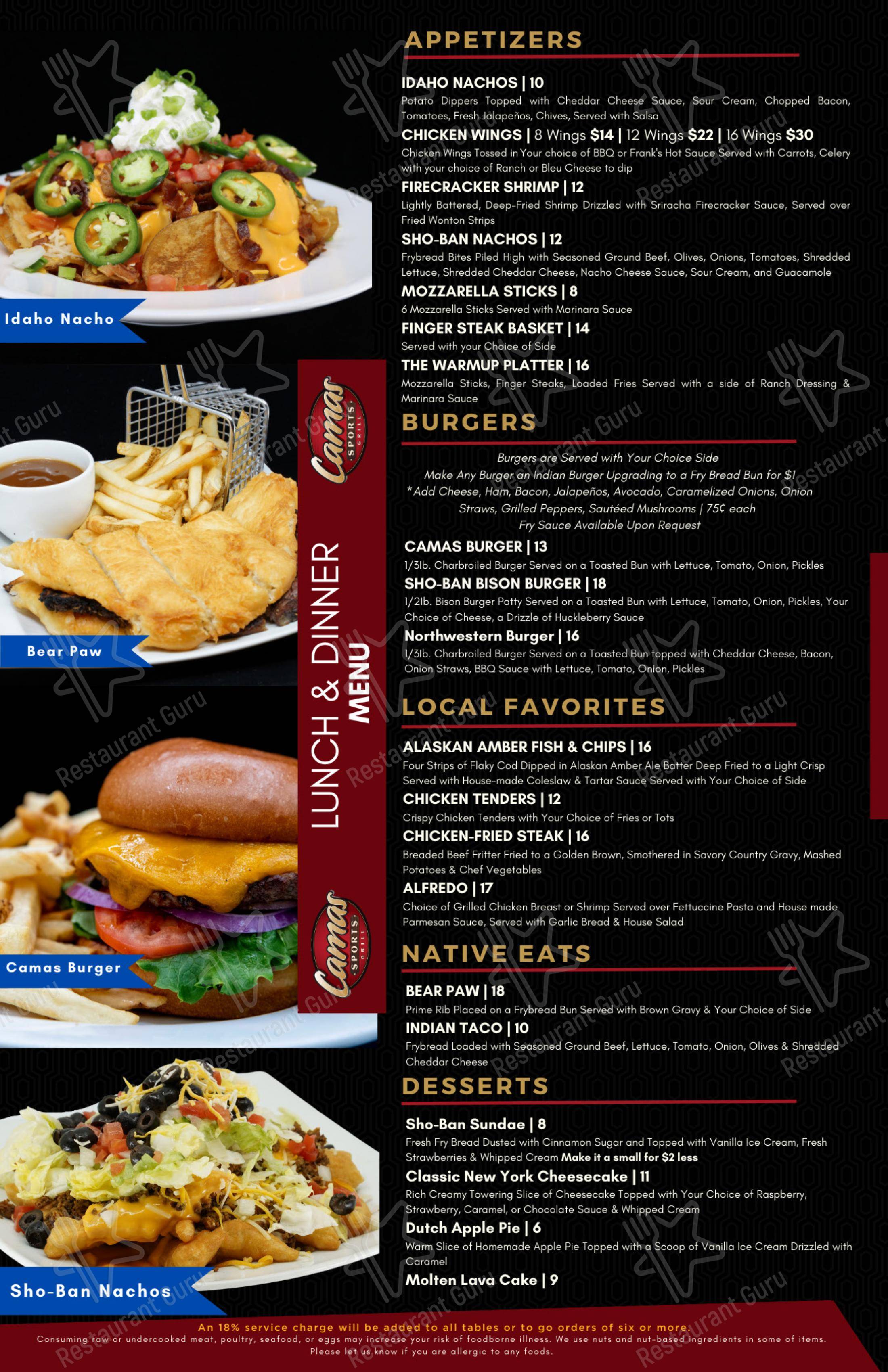 Menu at Painted Horse Buffet pub & bar, Fort Hall