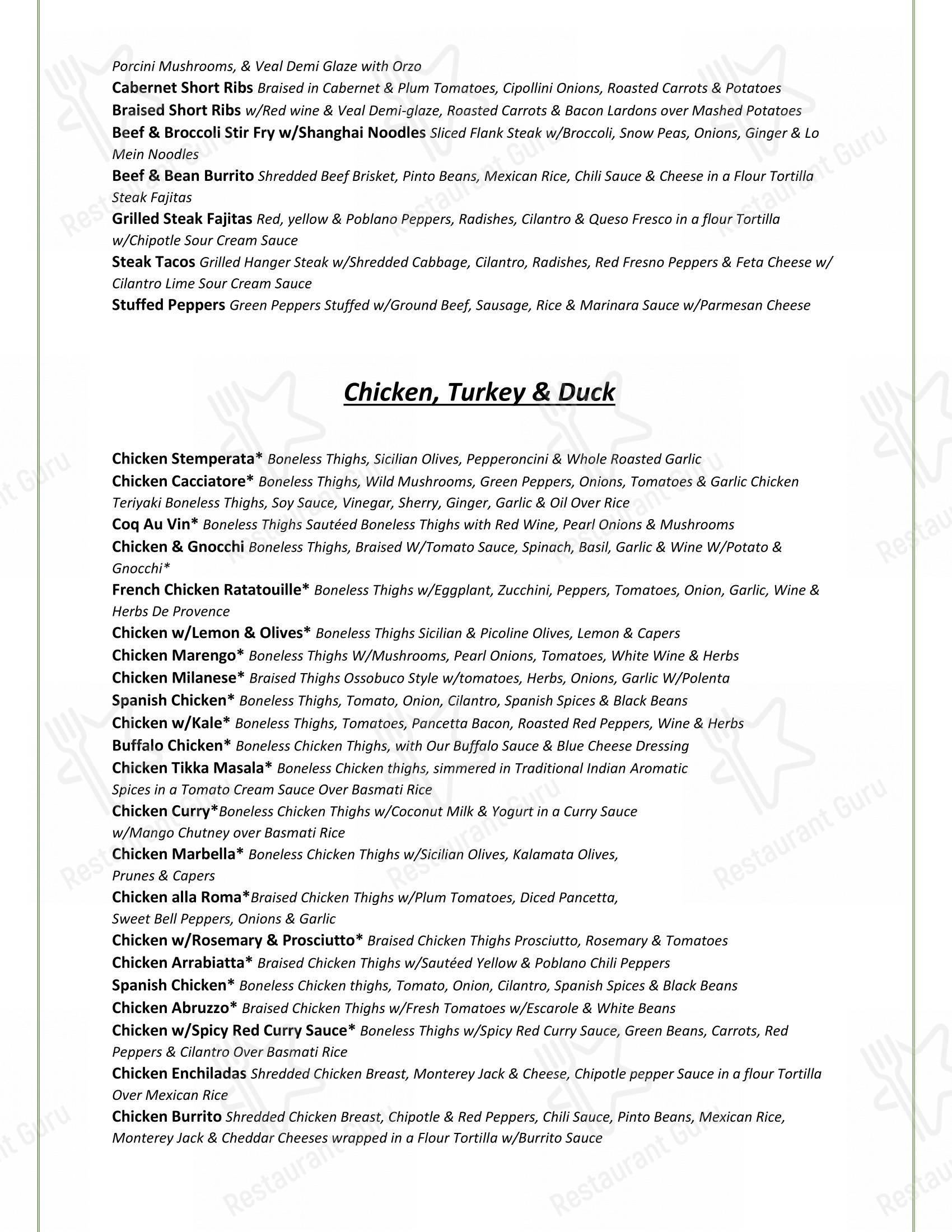 Menu at Pasta Vita restaurant, Old Saybrook, 225 Elm St