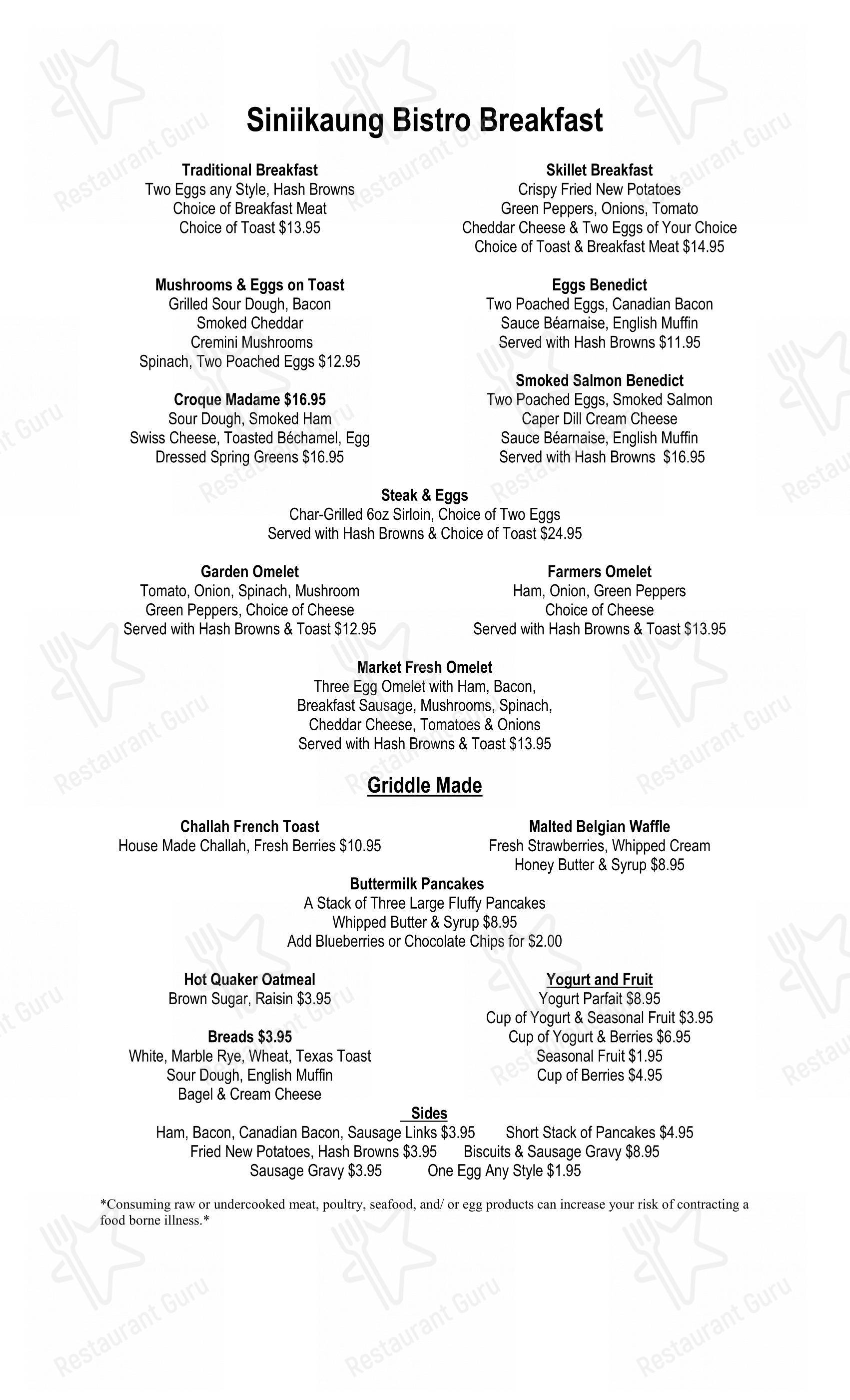 Menu at Soaring Eagle Casino & Resort pub & bar, Mount Pleasant