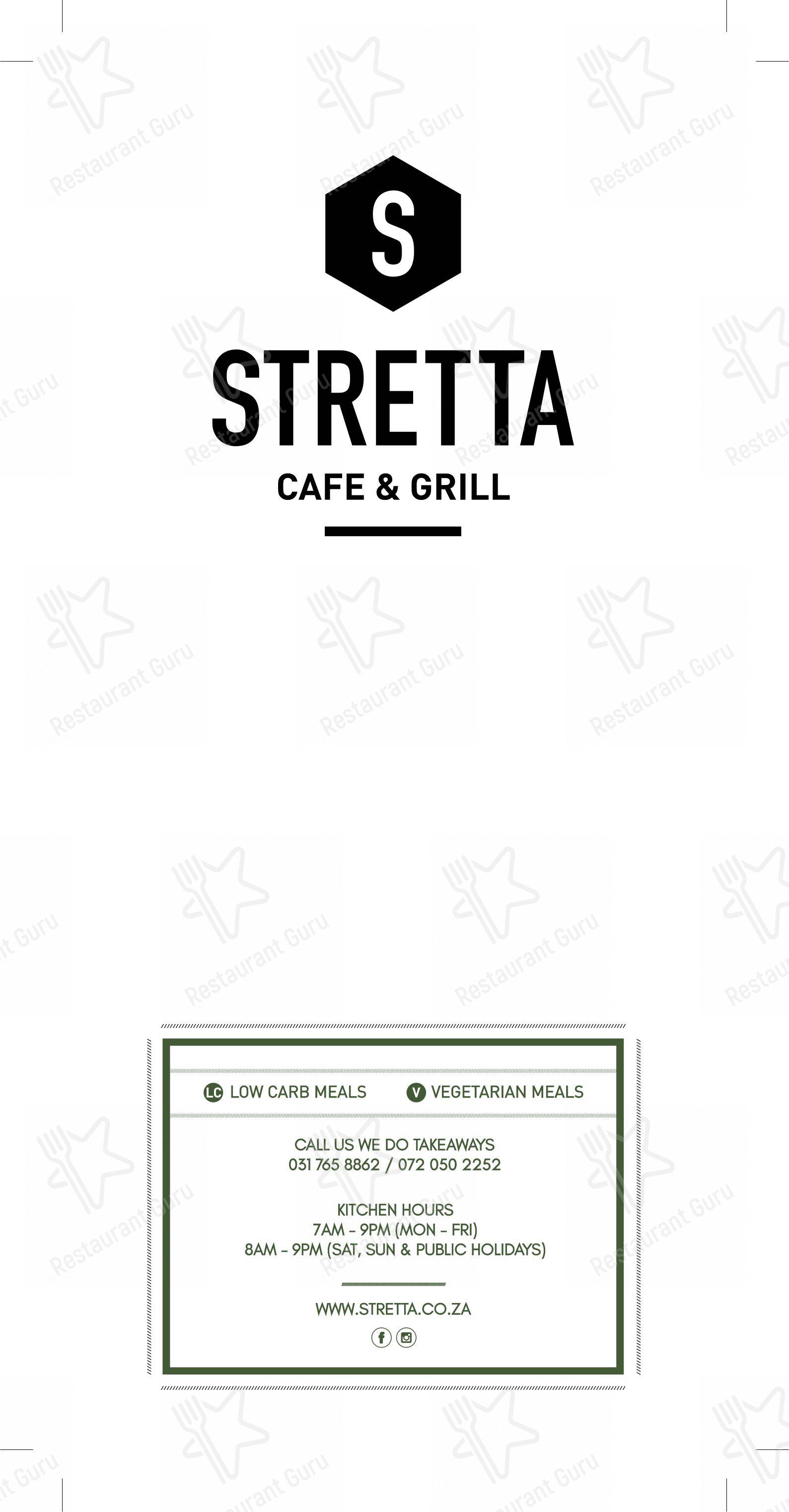 Speisekarte von Stretta Cafe, Hillcrest