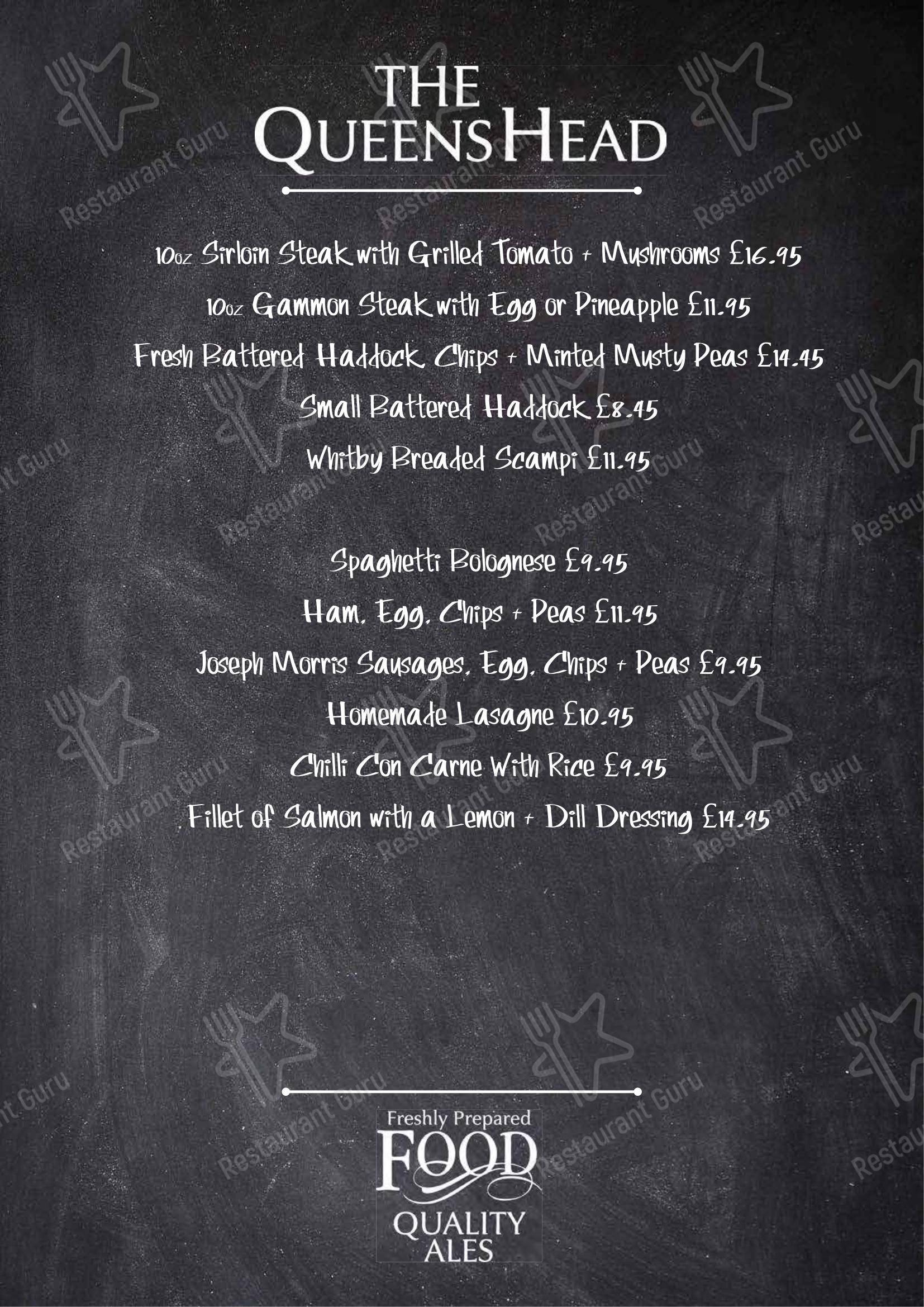 Menu at The Queens Head pub & bar, Billesdon, 20 Church St