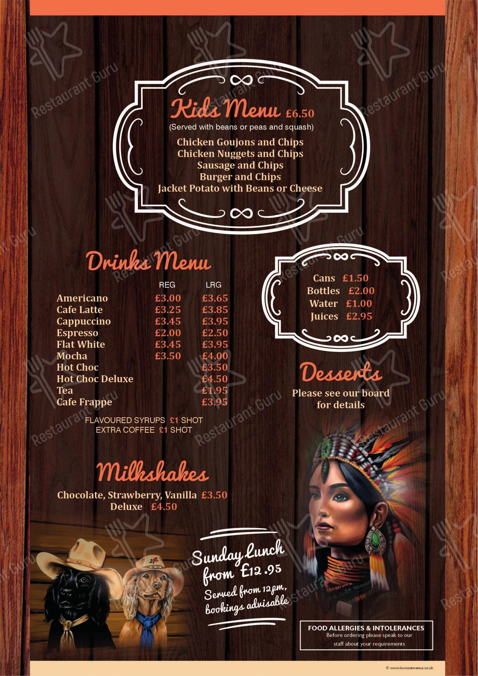 Menu at The Ranch Breakfast Bar and Grill, Resolven