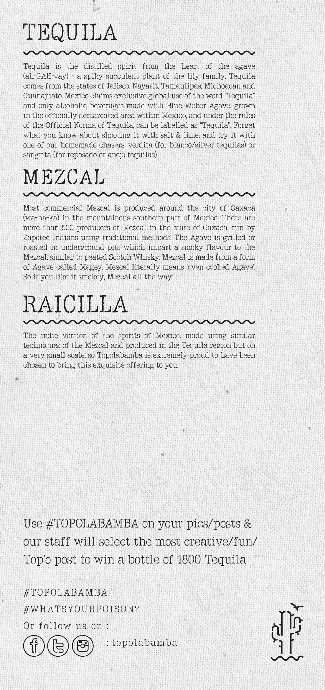 Menu at Topolabamba West End restaurant, Glasgow