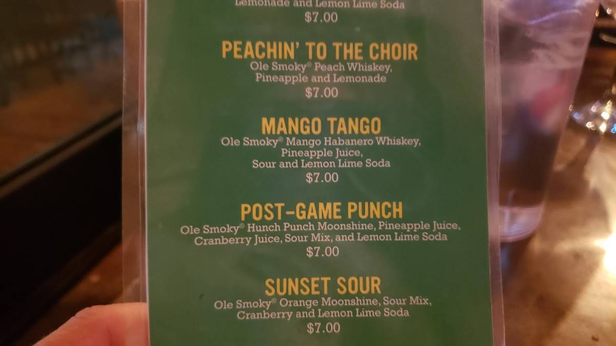 Menu at sidelines grill pub & bar, Pleasant View