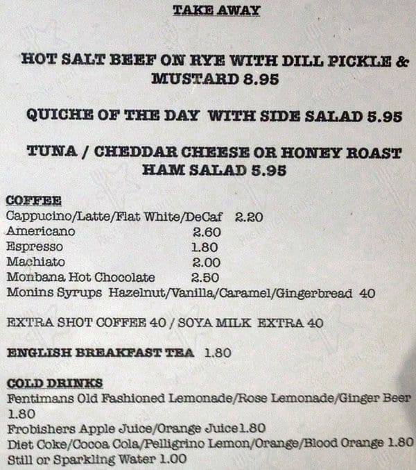 Menu at The Drawing Room of Locksbottom cafe, Orpington, 405 Crofton Rd