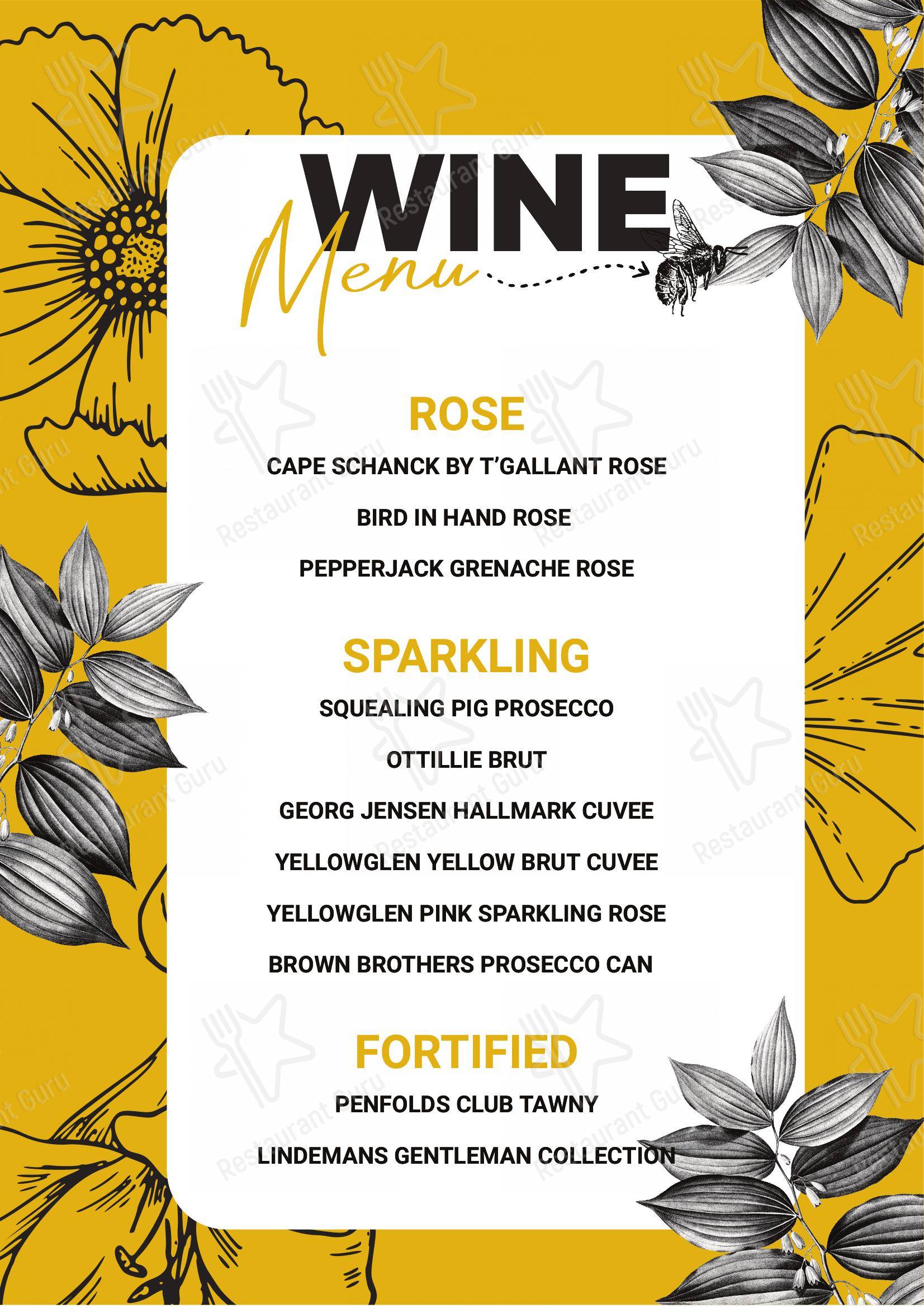 Menu at Bribie Island RSL Club, Bongaree