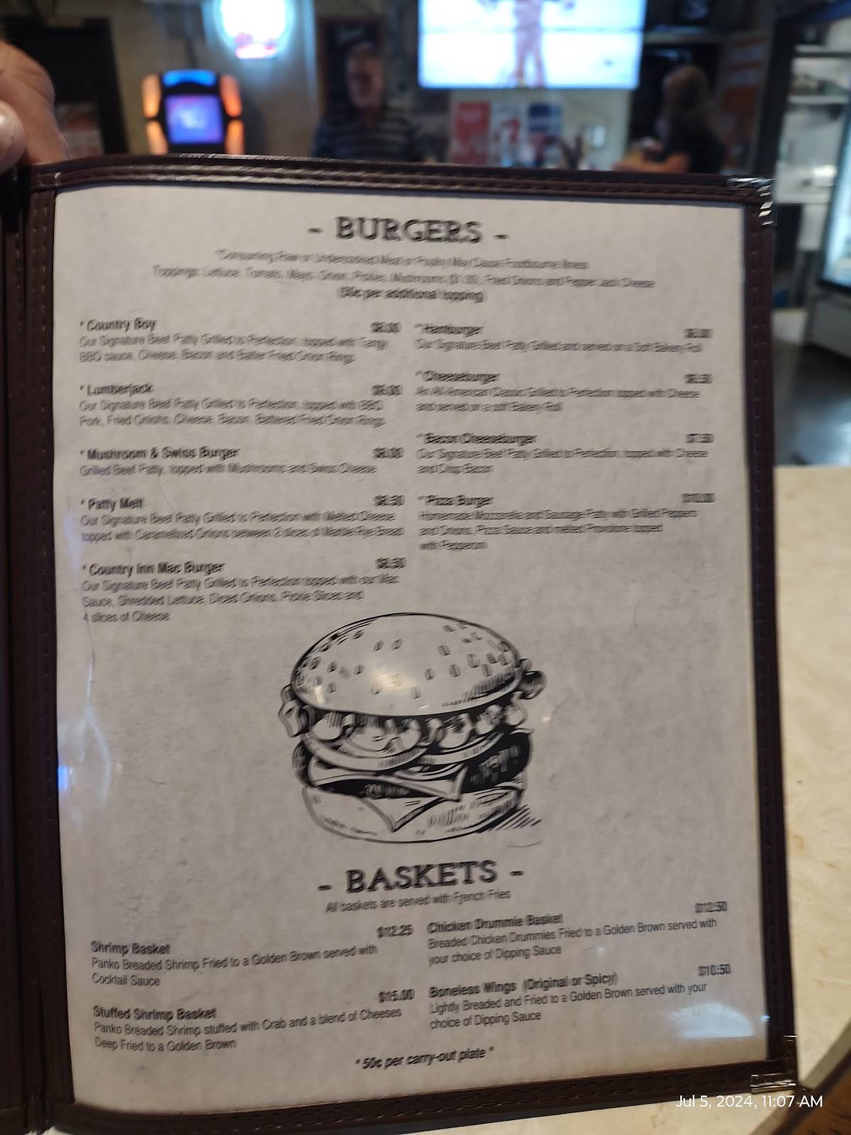 Menu at Country Inn pub & bar, USA, County Rd F