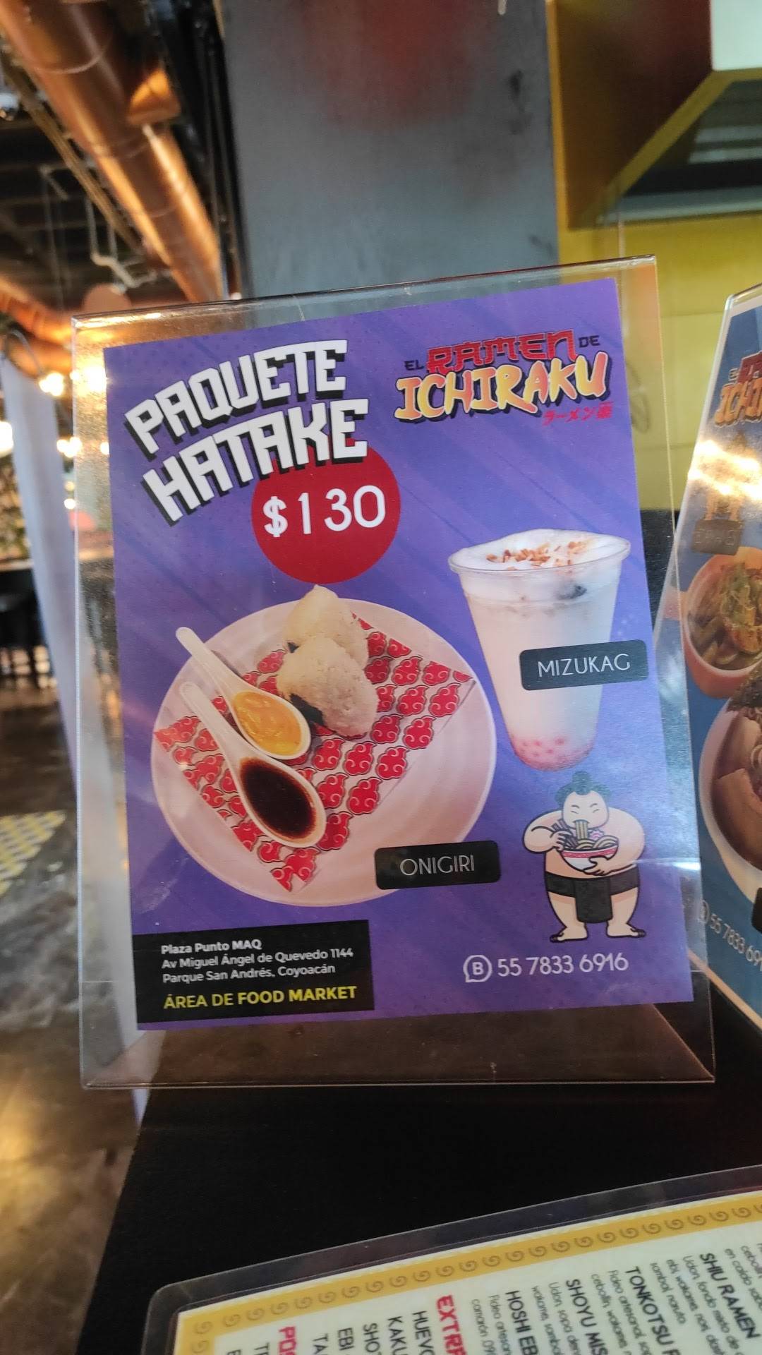 Carta del restaurante El Ramen del Ichiraku, Mexico