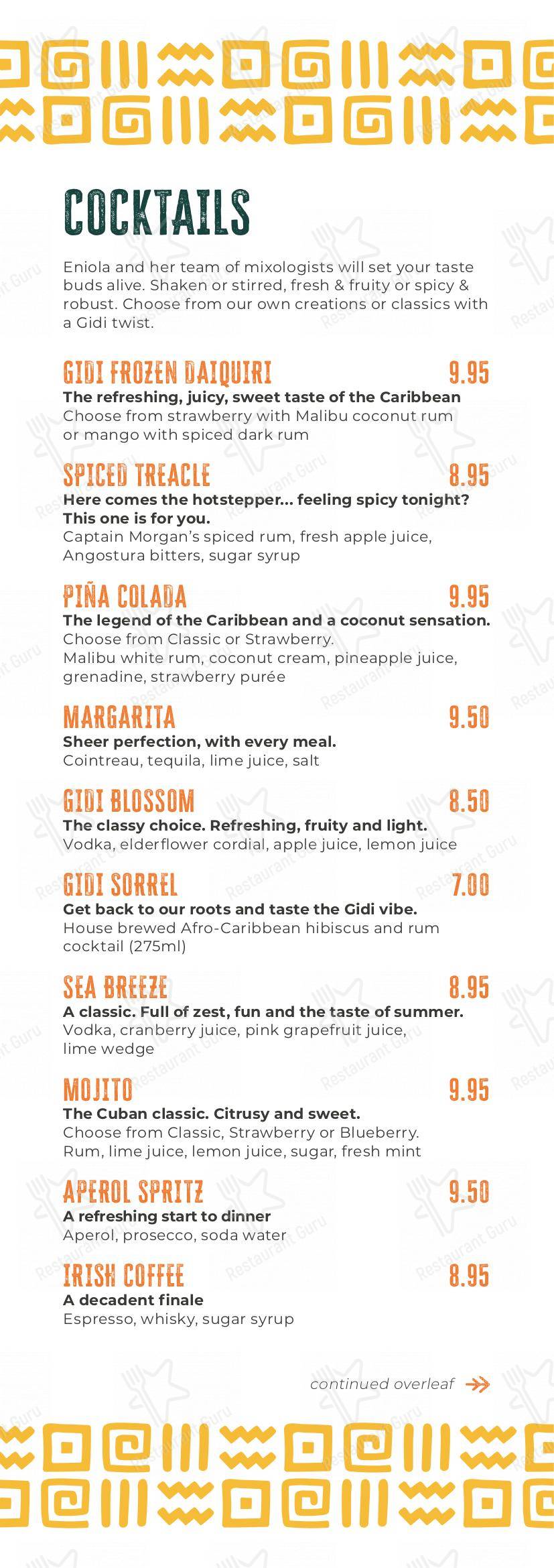 Menu at Gidi Grill, Dundee BBQ, Dundee