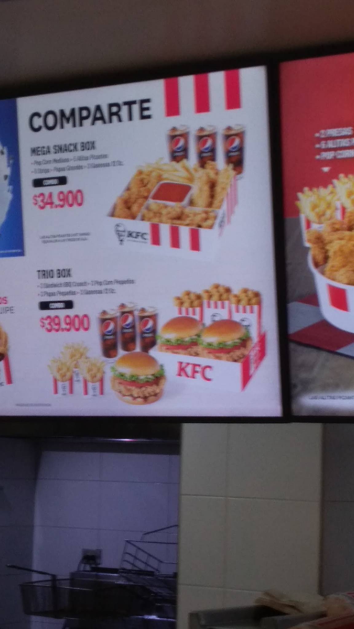 Carta del restaurante KFC Laureles, Colombia
