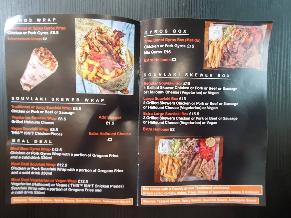 Menu at , Manchester