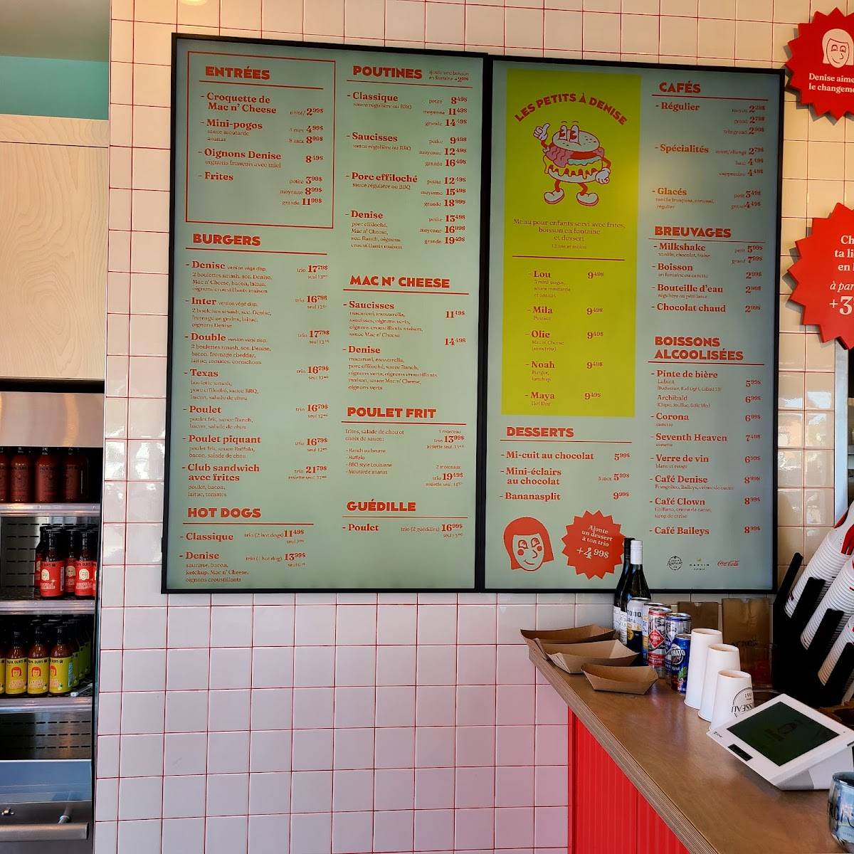 Menu at Chez Denise restaurant, Shannon