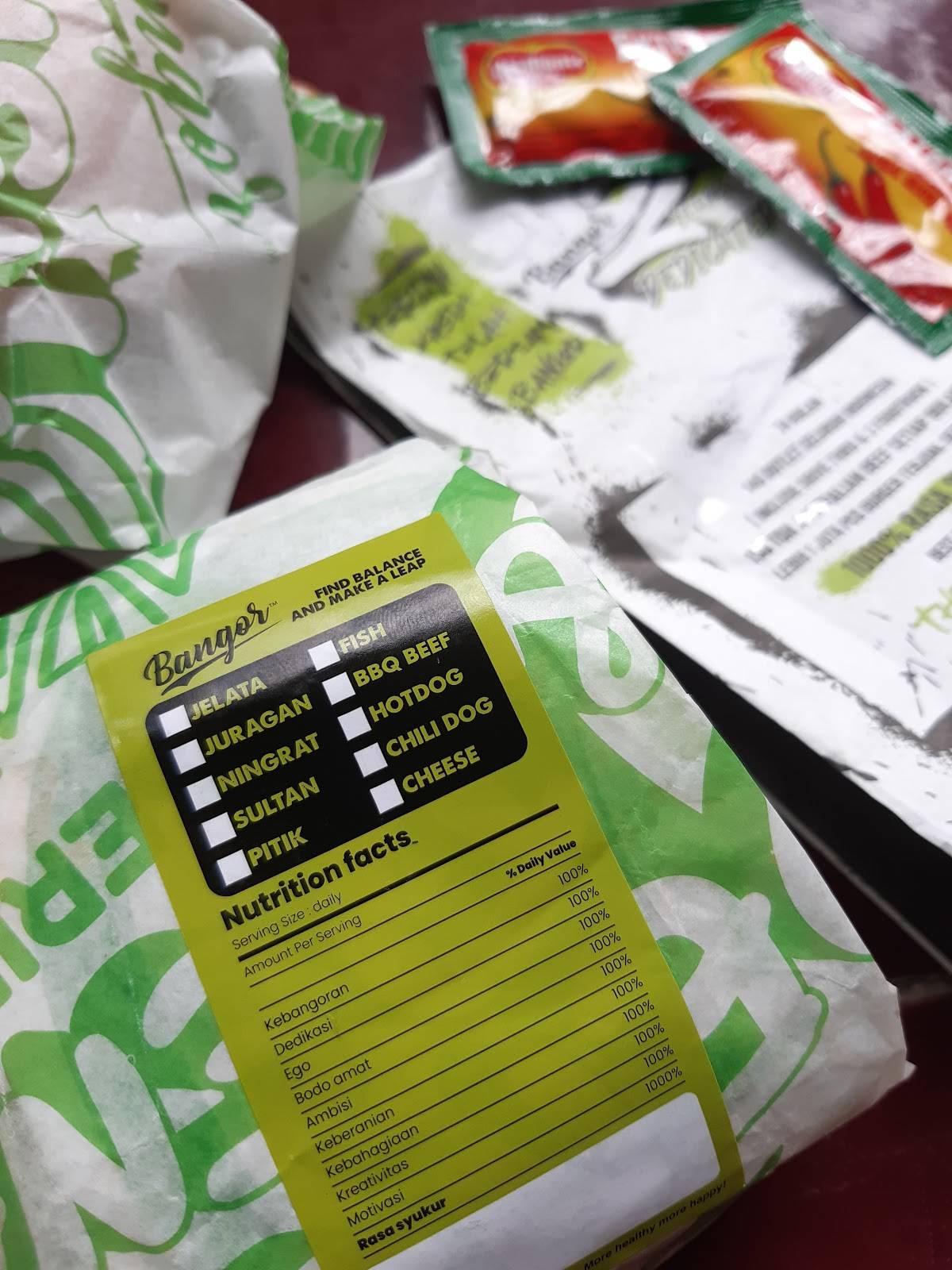 Menu at Burger Bangor restaurant, Tuban