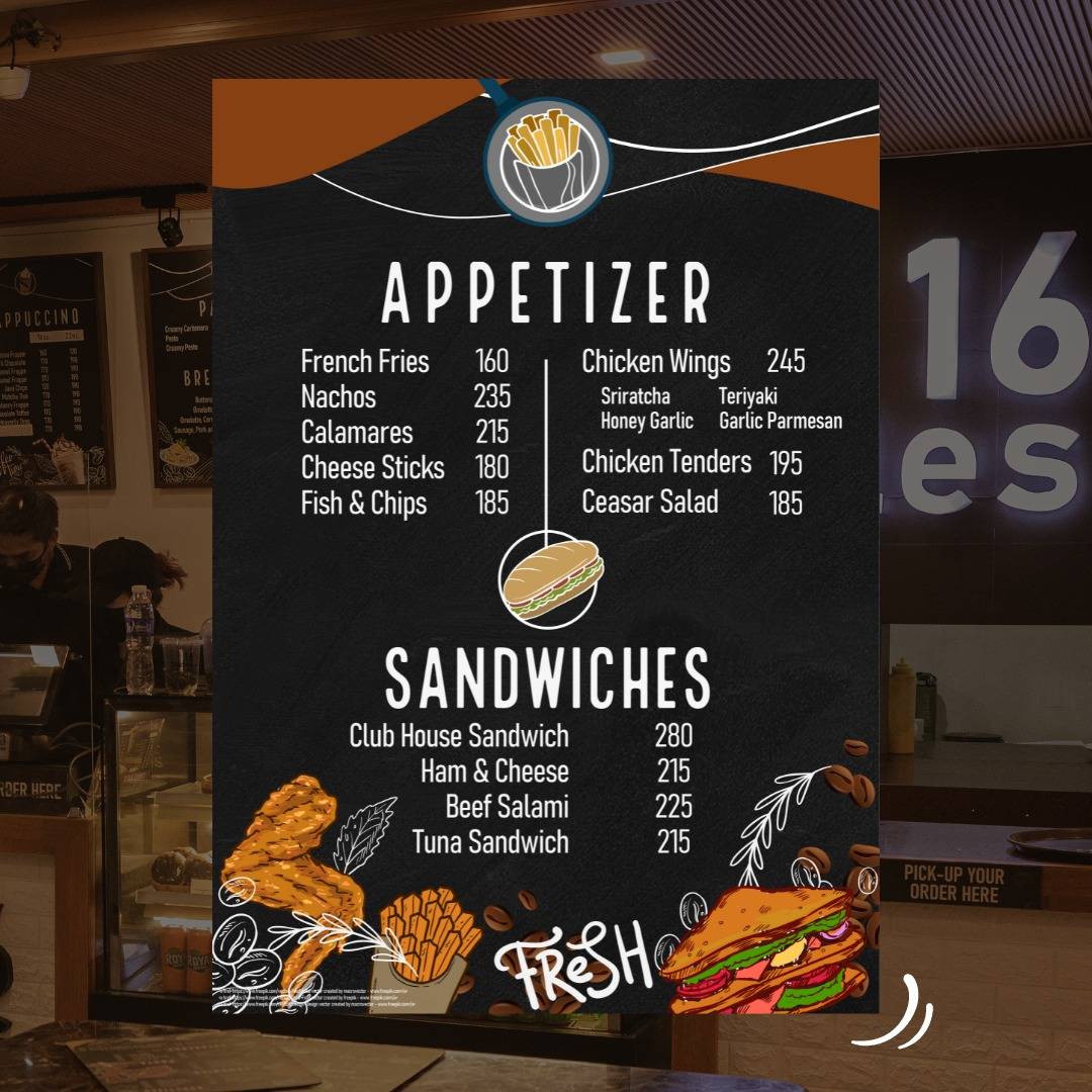 Menu at 16 Tables (Sweet 16 Cafeteria), San Pascual