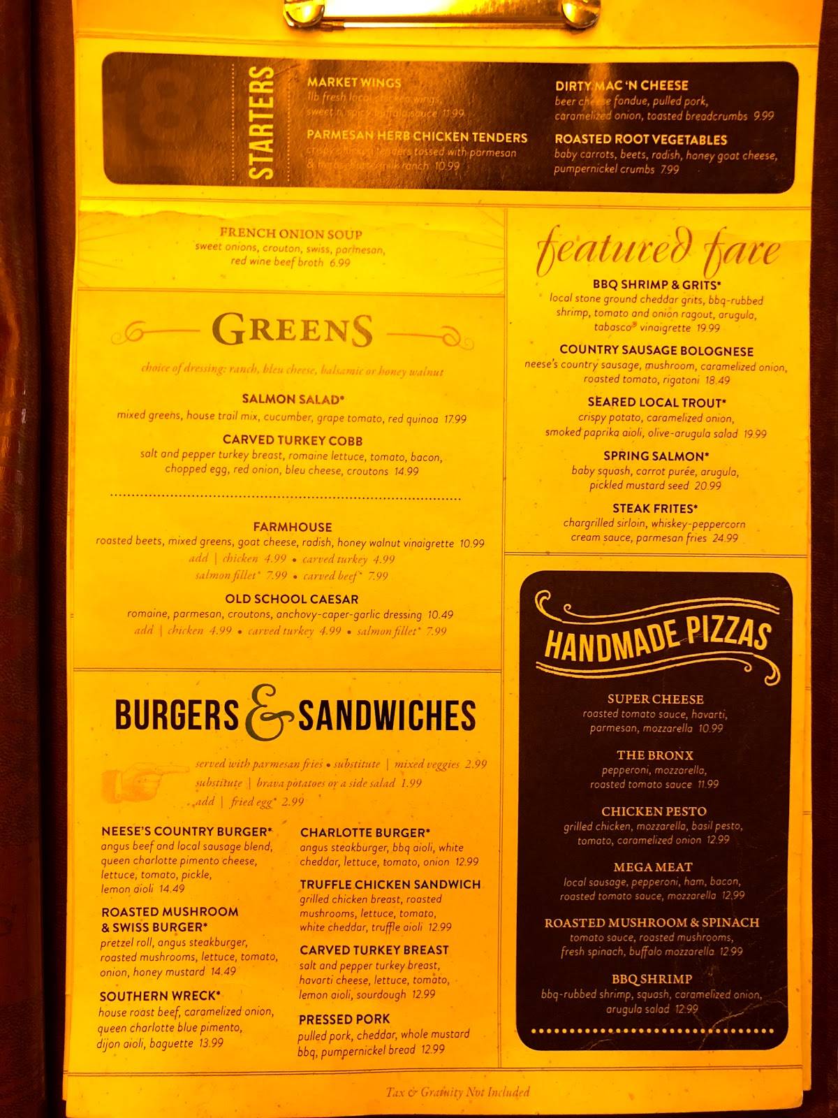Menu at 1897 Market pub & bar, Charlotte, Josh Birmingham Pkwy