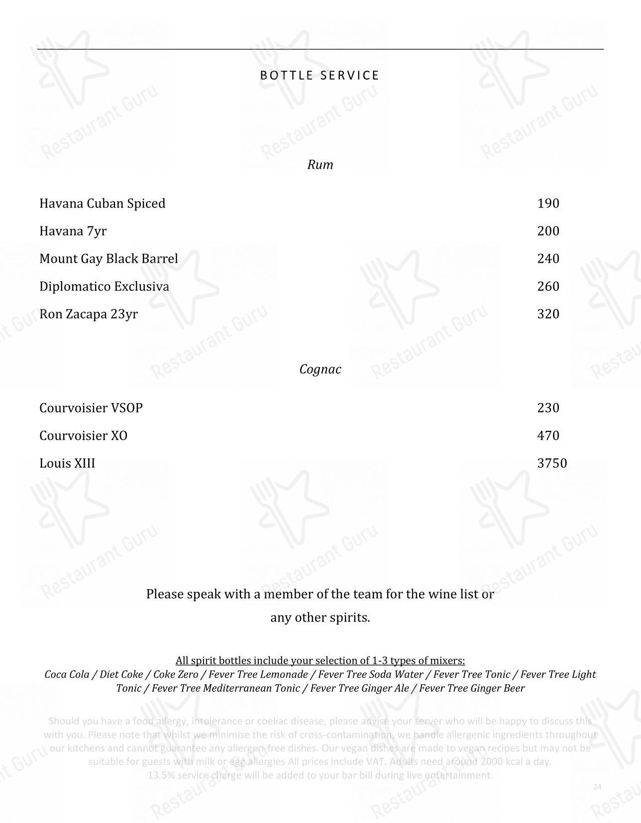 Menu at 20 Stories pub & bar, Manchester