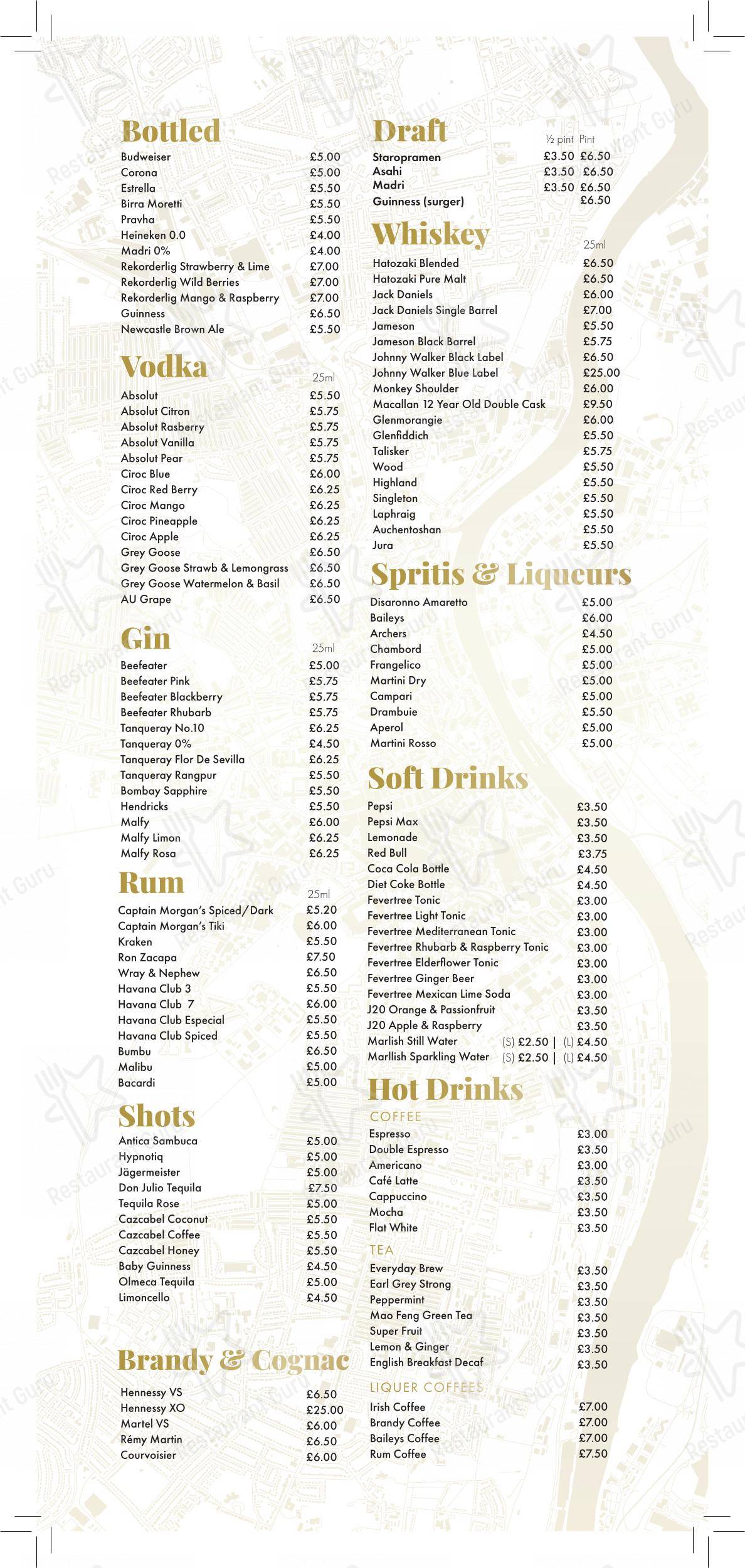 Menu at 3SIXTY Restaurant & Sky Bar, Newcastle upon Tyne