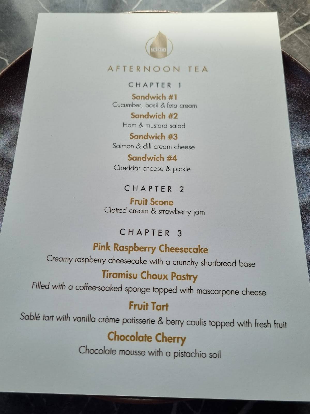Menu at 3SIXTY Restaurant & Sky Bar, Newcastle upon Tyne