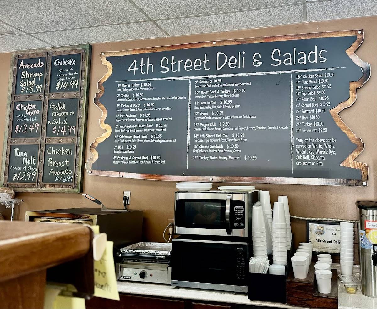 Menu at 4th Street Deli and Salads restaurant, Fernandina Beach
