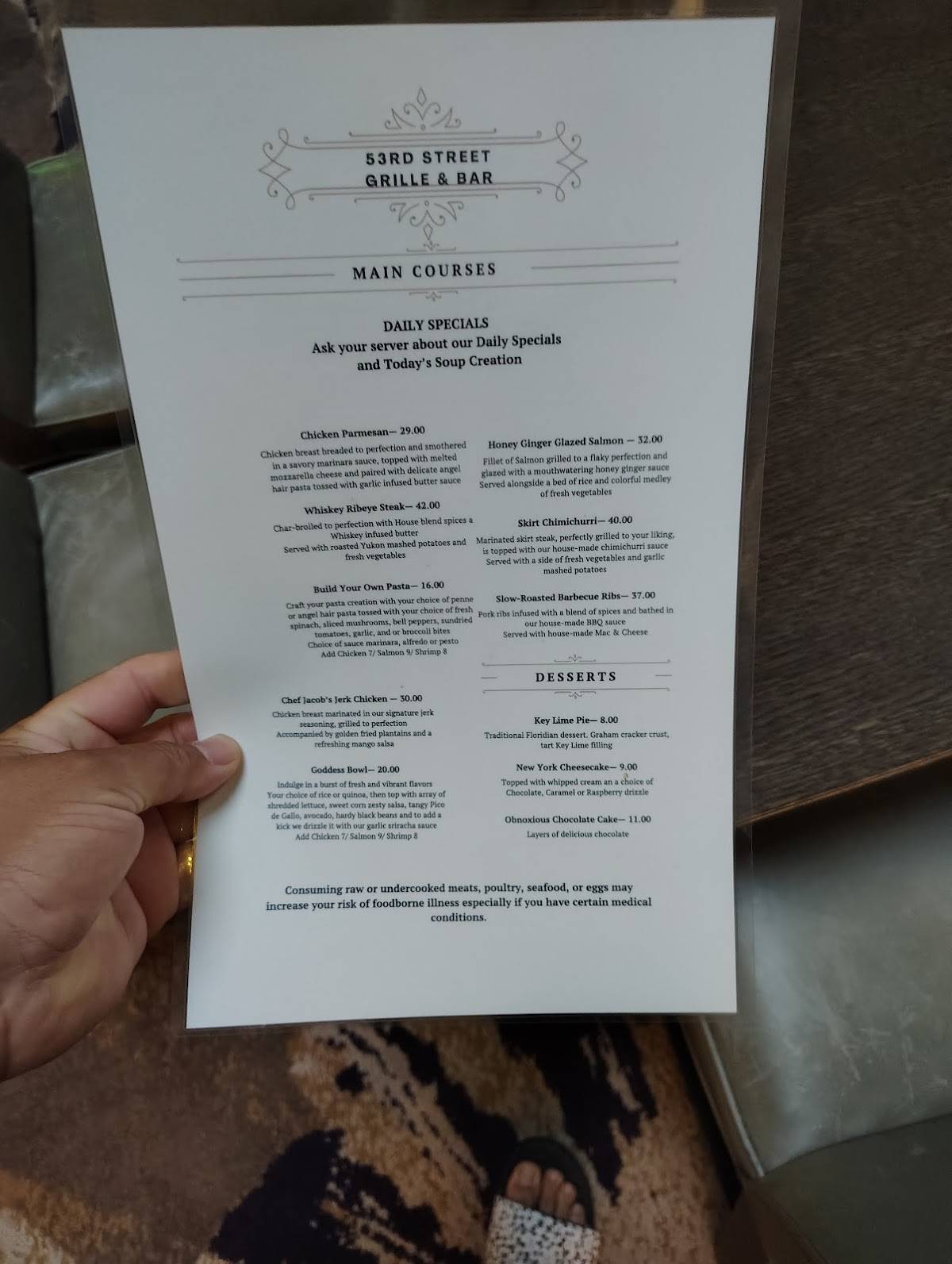 Menu at 53rd Street Grill and Bar, Boca Raton