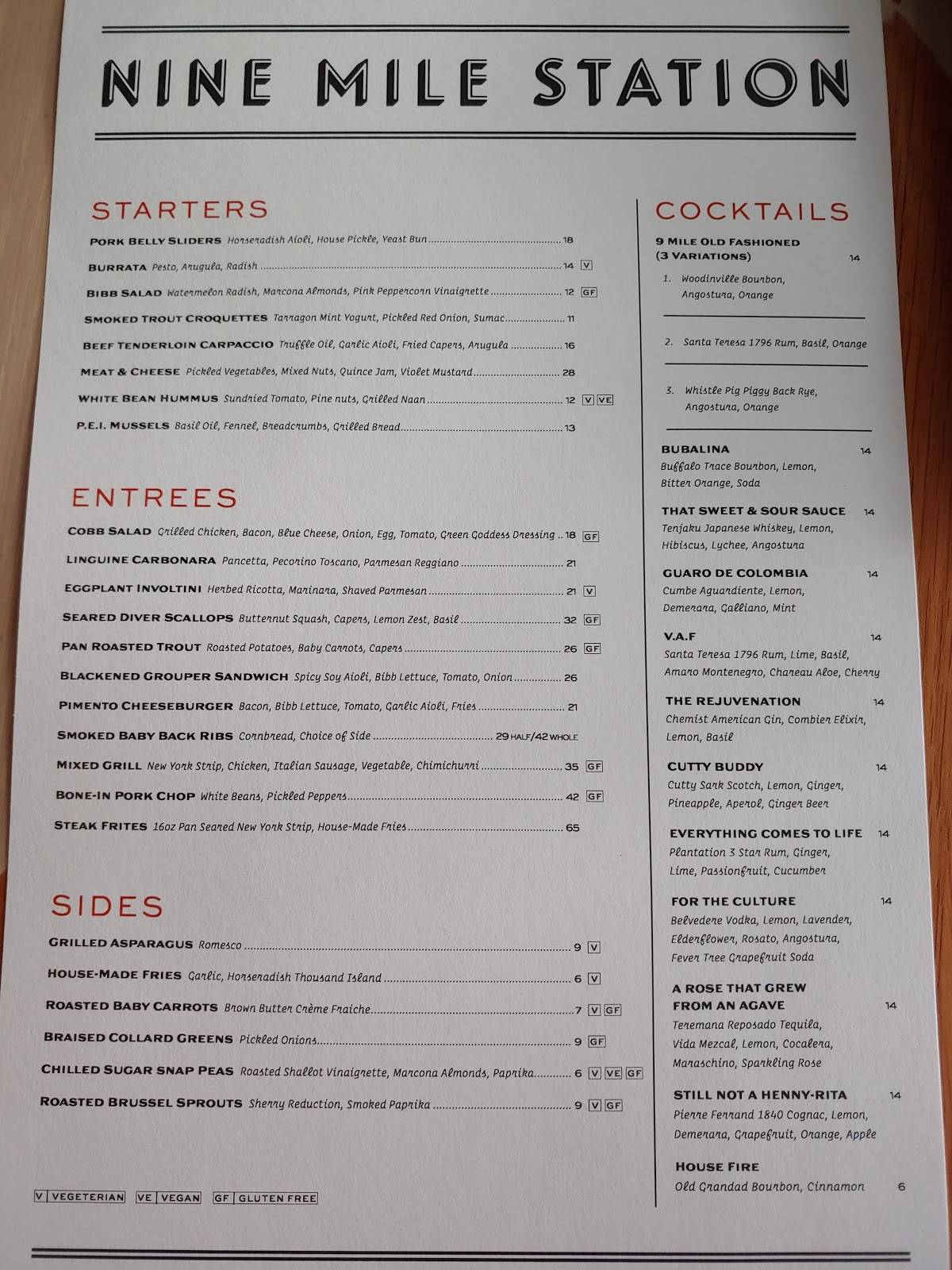 Menu at 9 Mile Station pub & bar, Atlanta, Ponce City Market