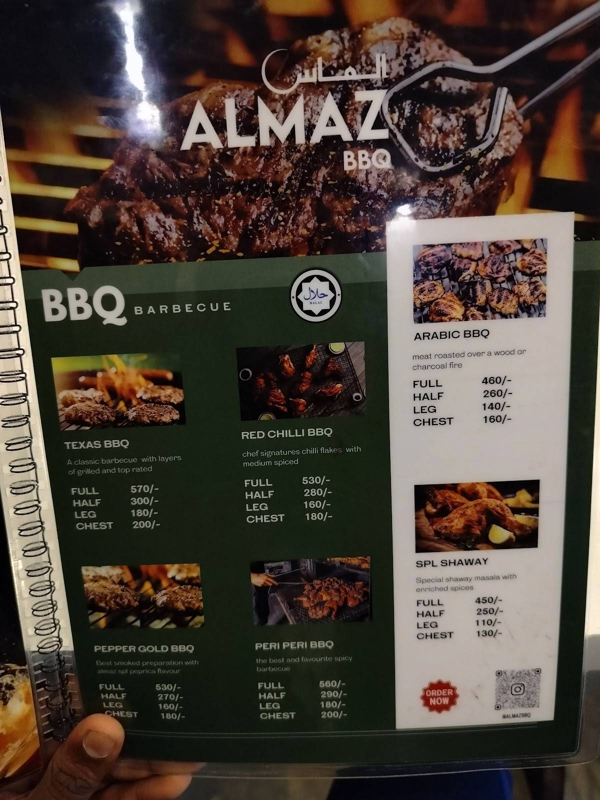 Menu at ALMAZ BBQ, Kazhakkoottam