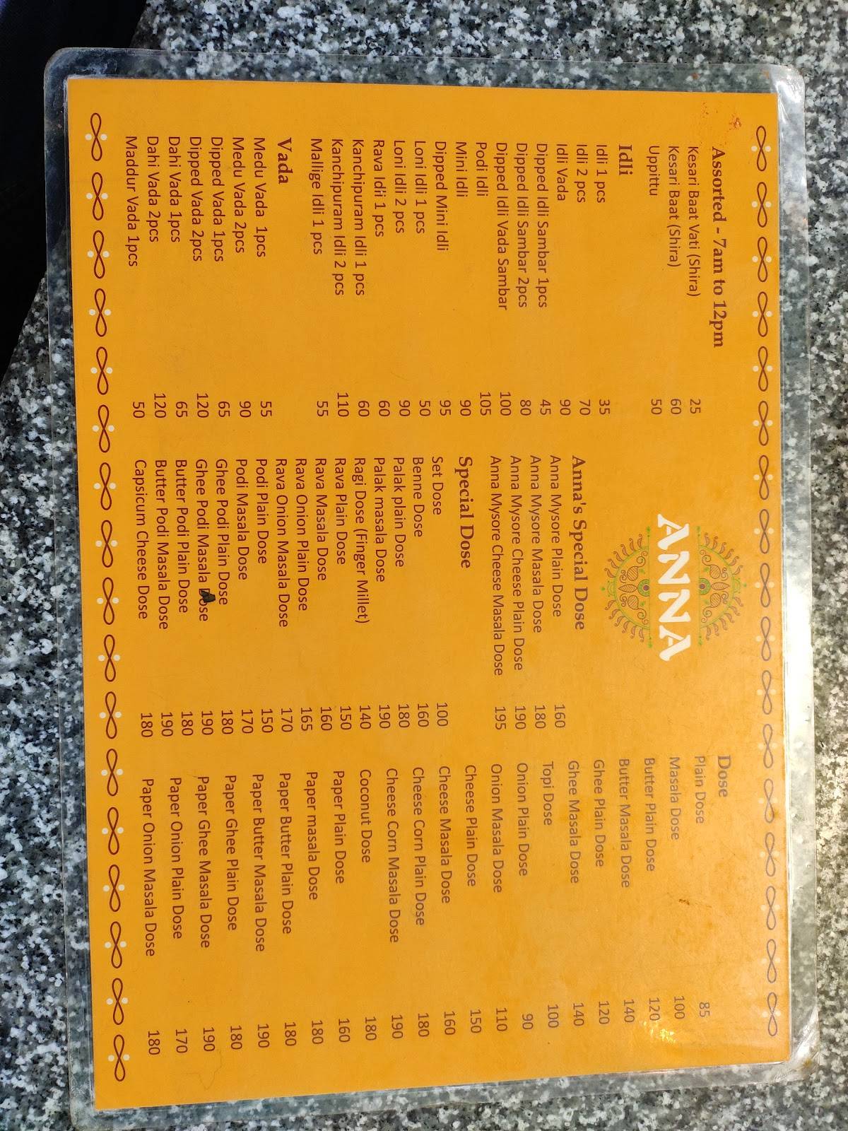 Menu at ANNA, Pune, 273