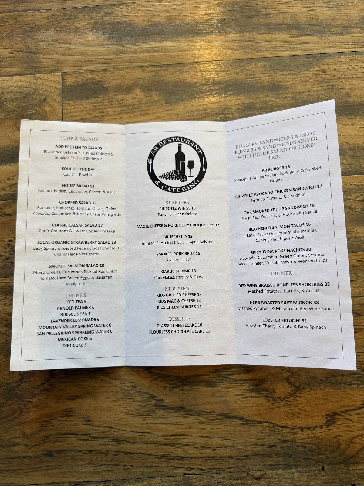 Menu at AR Restaurant & Catering LLC, Buellton