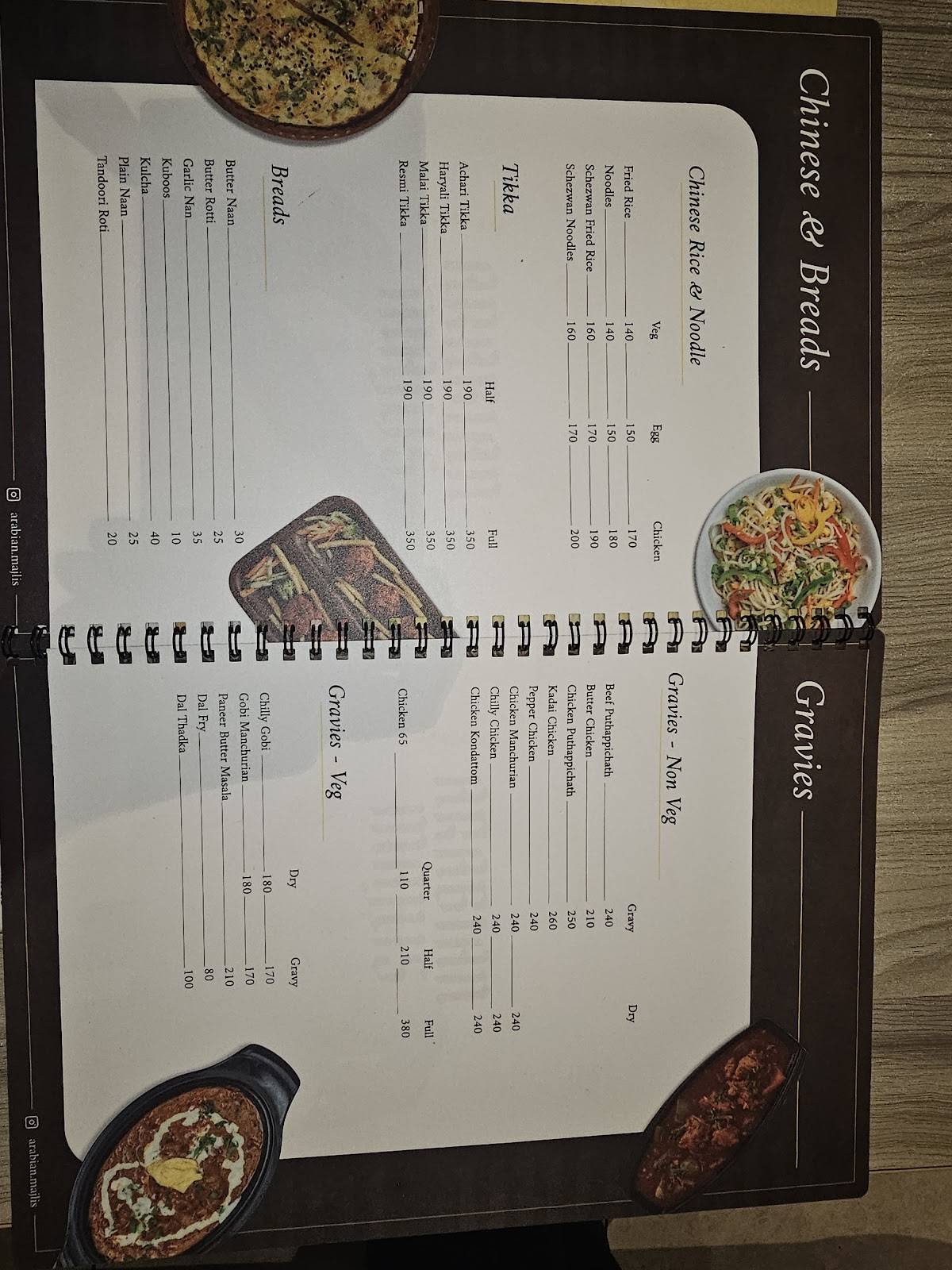 Menu at ARABIAN MAJLIS ATHOLI, Koliyottuthazham