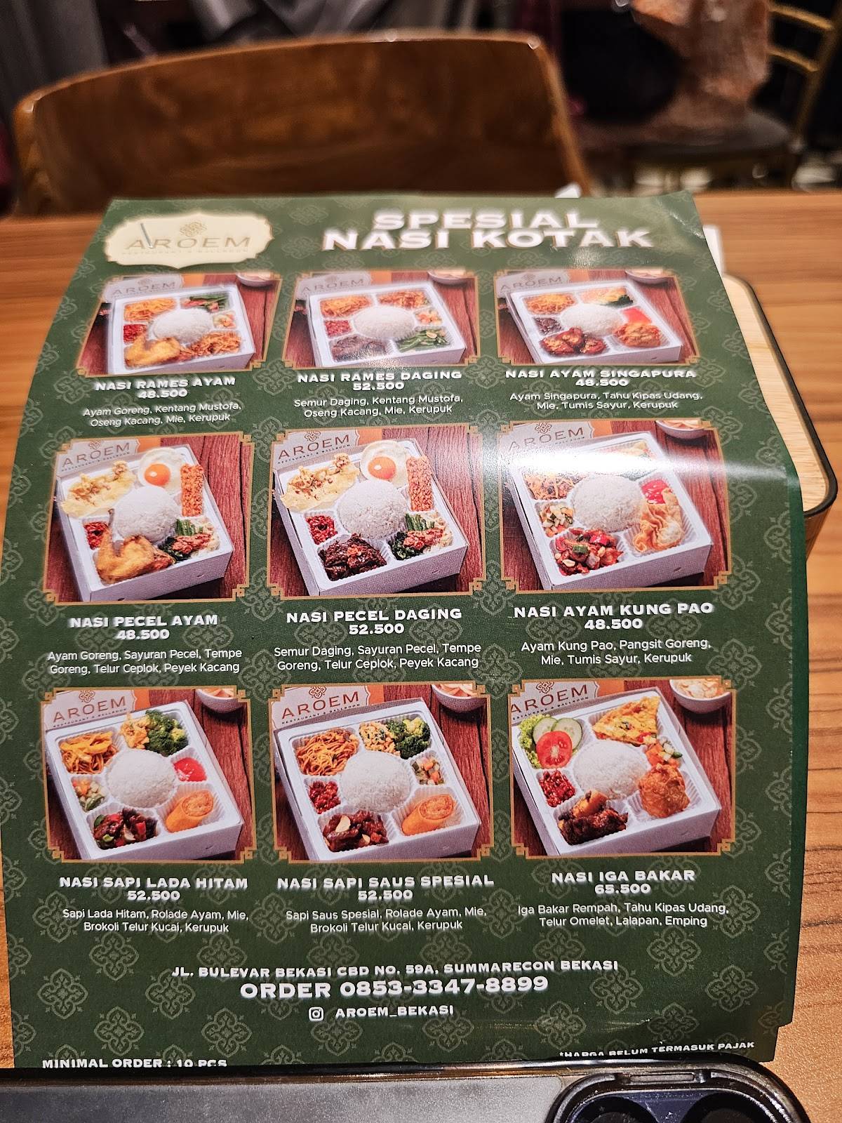 Menu at Aroem Resto & Cafe Bekasi, Bekasi Regency